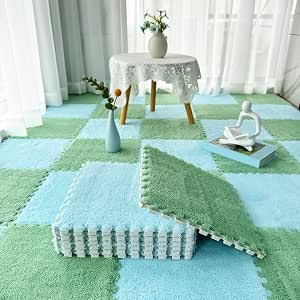 Amazon.com: 30 Cm Plush Soft Fluffy Carpet Tiles,Puzzle Foam Floor Mat ...