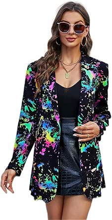 Women's Jacket Ombre Splash Ink Print Blazer Jacket for Women at Amazon ...