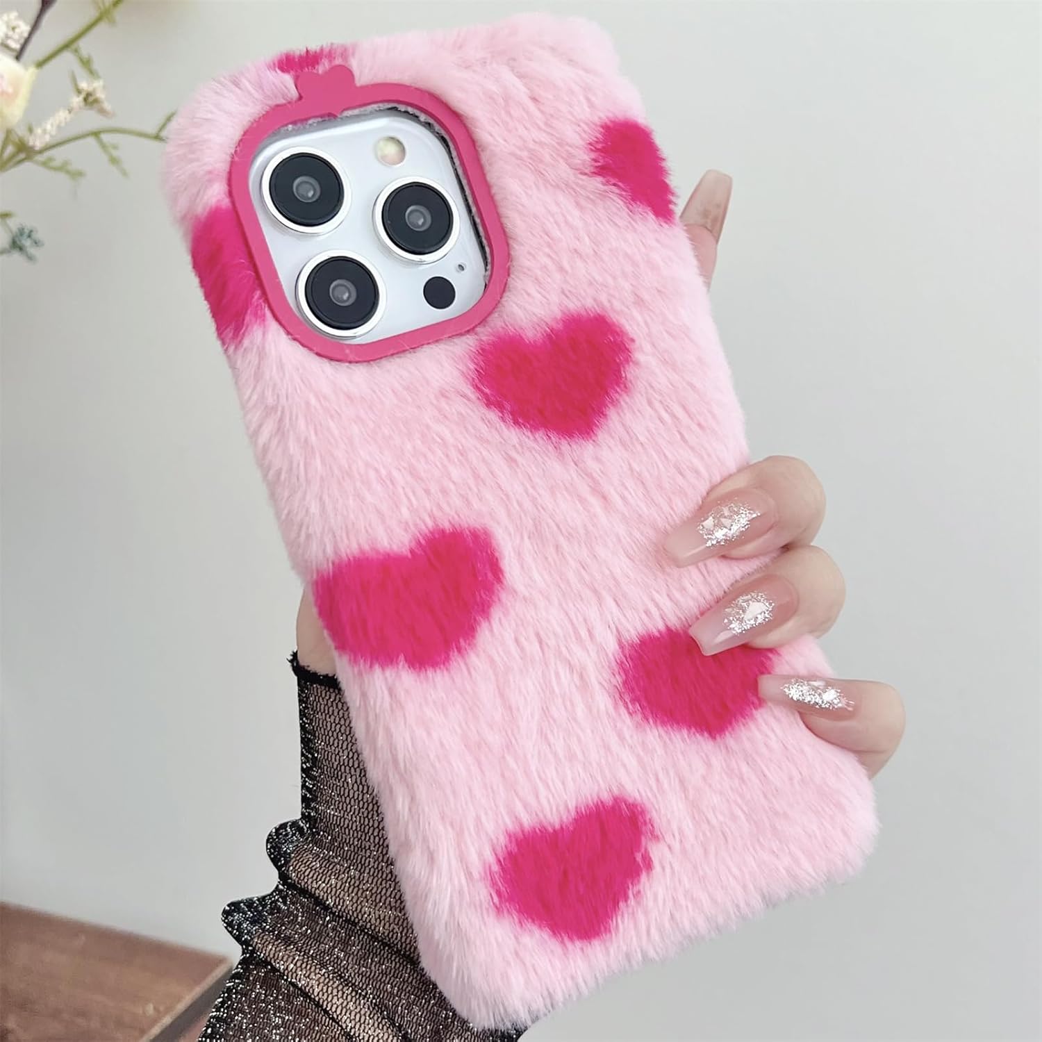 Amazon.com: for Google Pixel 6a Furry Phone Case with Metal Camera ...