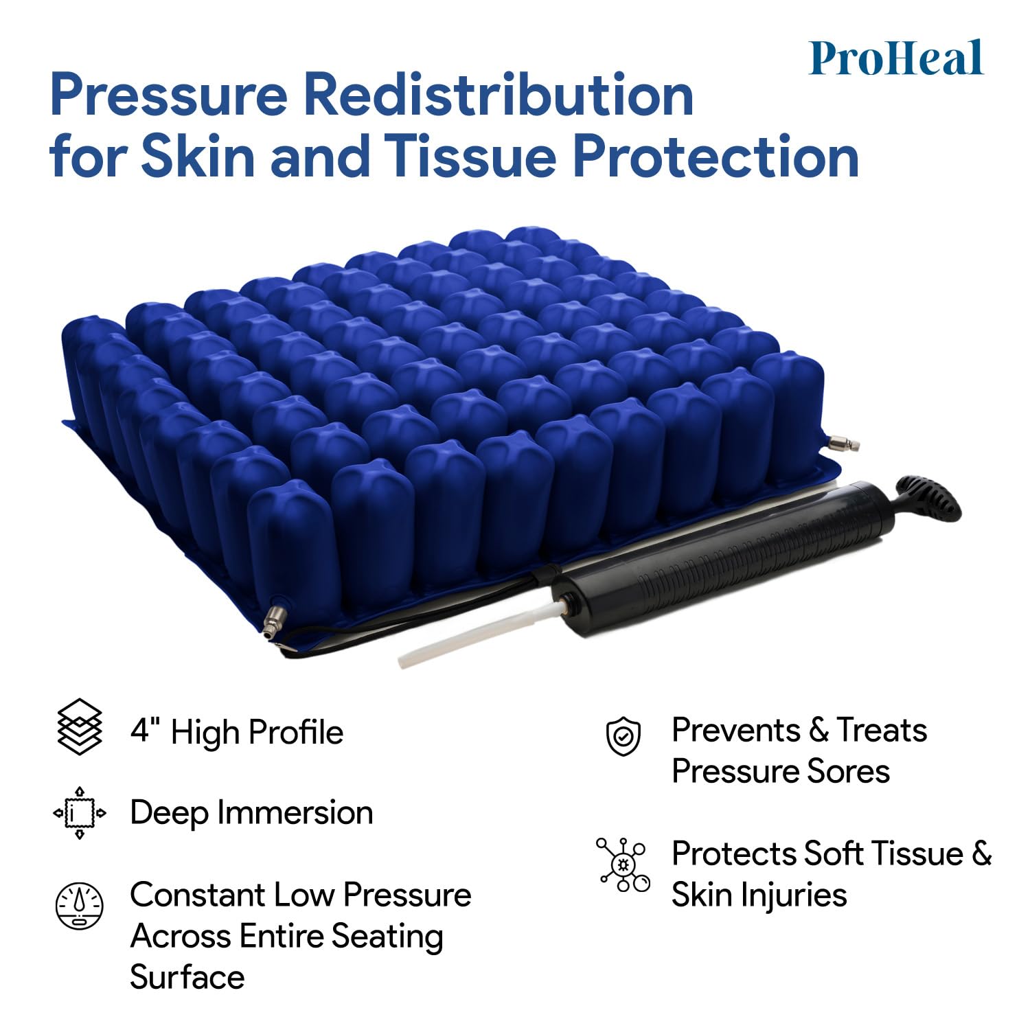 Snapklik.com : Inflatable Wheelchair Air Cushion - 22" X 20" X 4" High ...