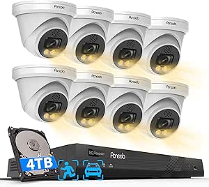 Amazon.com : PANOOB 16 Channel Security Camera System 4TB HDD, 8X 5MP ...