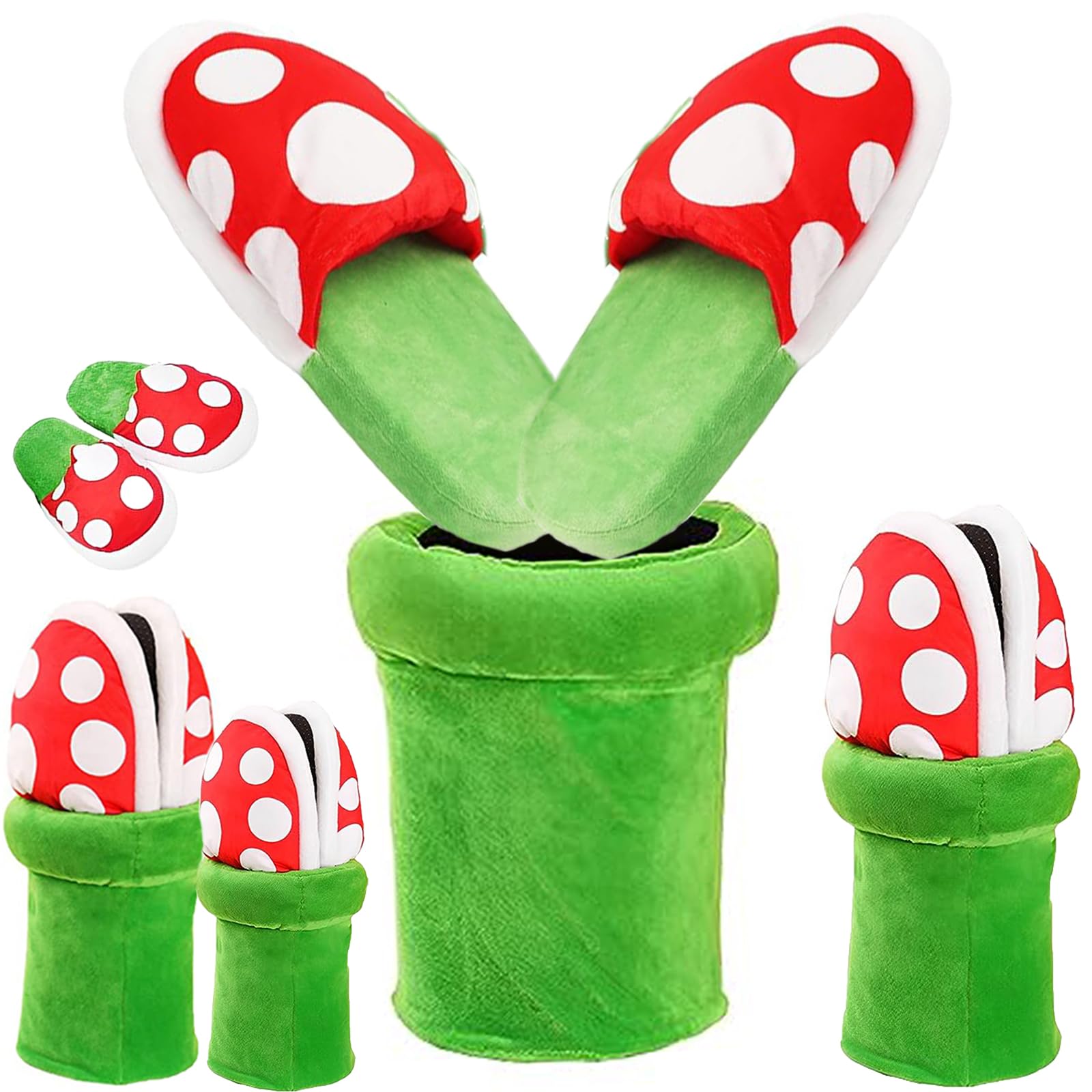 Amazon.com | LELEBEAR Piranha Plant Slippers, Mushroom Slippers ...