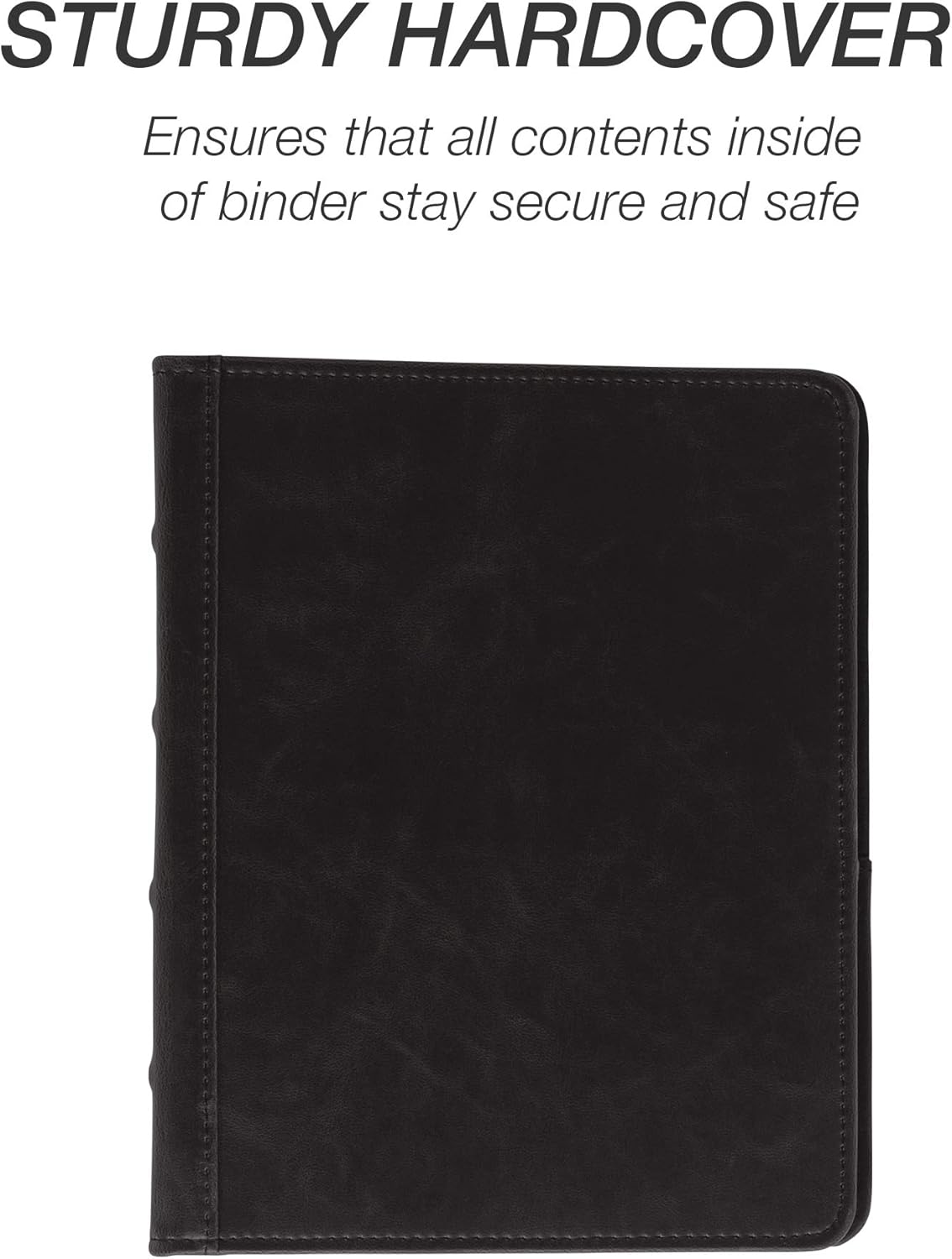 Buy Samsill Vintage Hardback Mini 3 Ring Black Leather Binder ...
