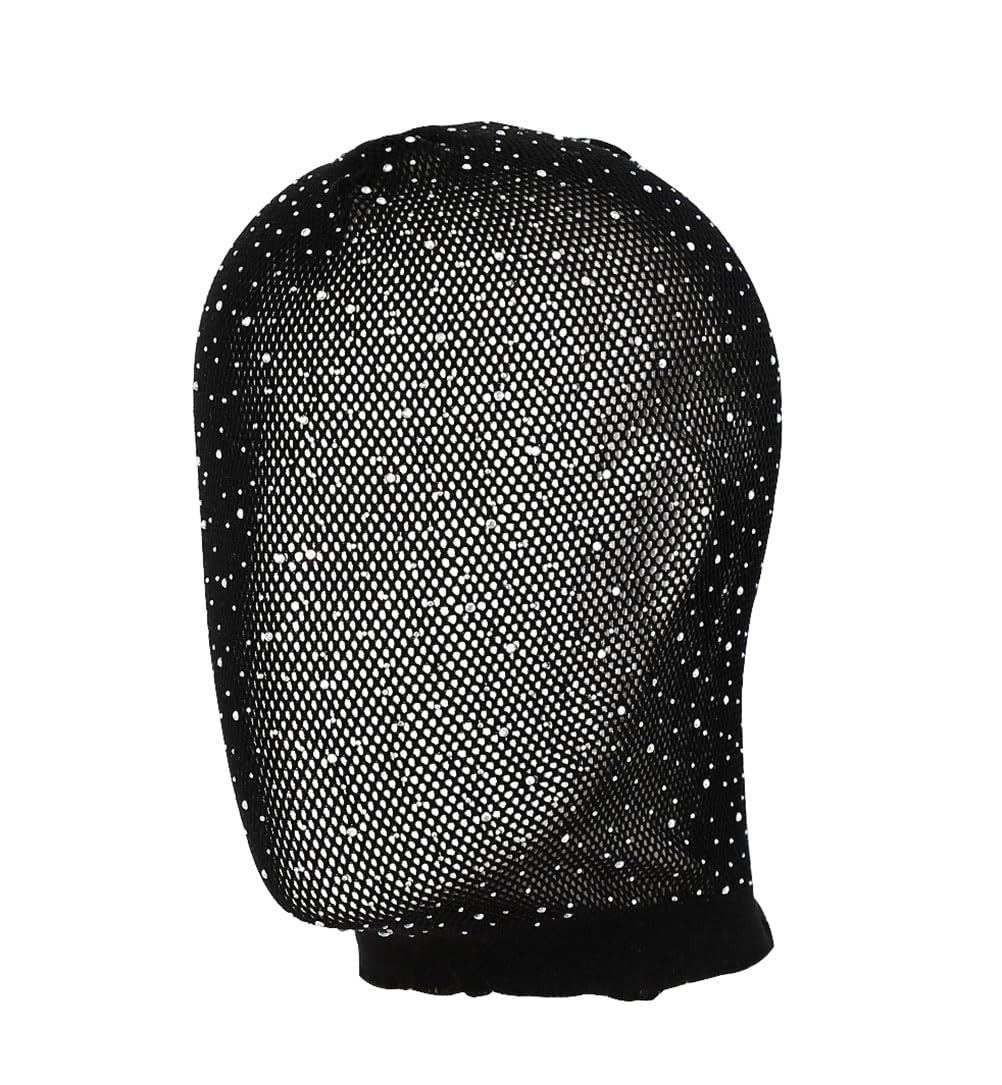 Amazon.com: Women’s Black Crystal Elastic Rhinestone Full Face ...