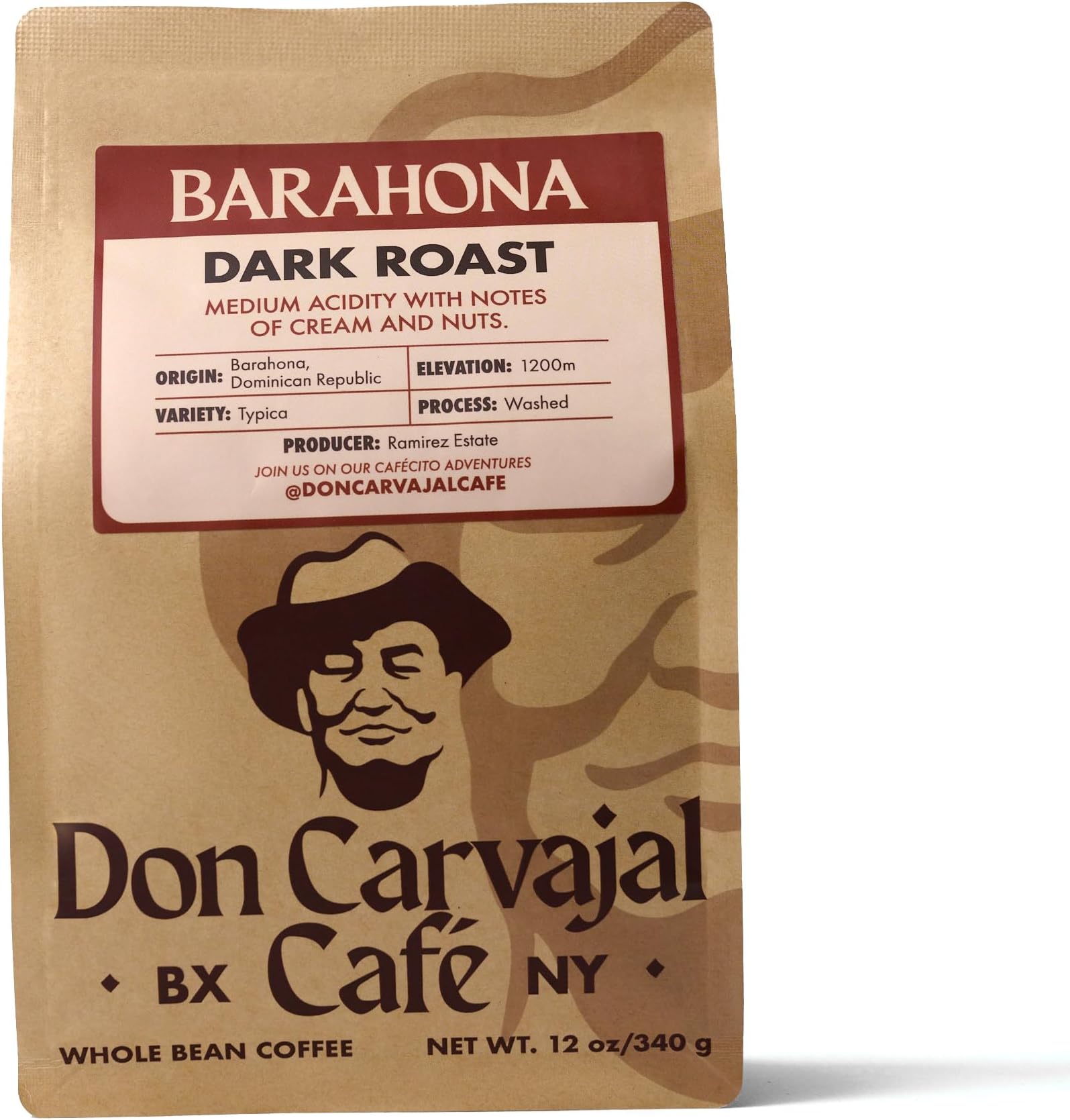 Amazon.com : Don Carvajal Cafe Barahona Dark Roast Whole Bean Coffee ...
