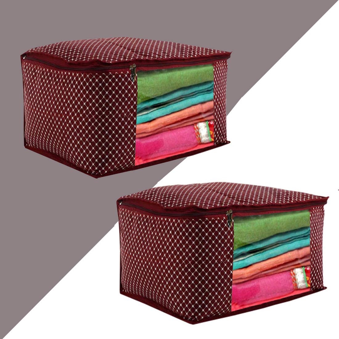 PerfectKrafts Cotton Saree Covers Set for wardrobe Storage Organizer ...