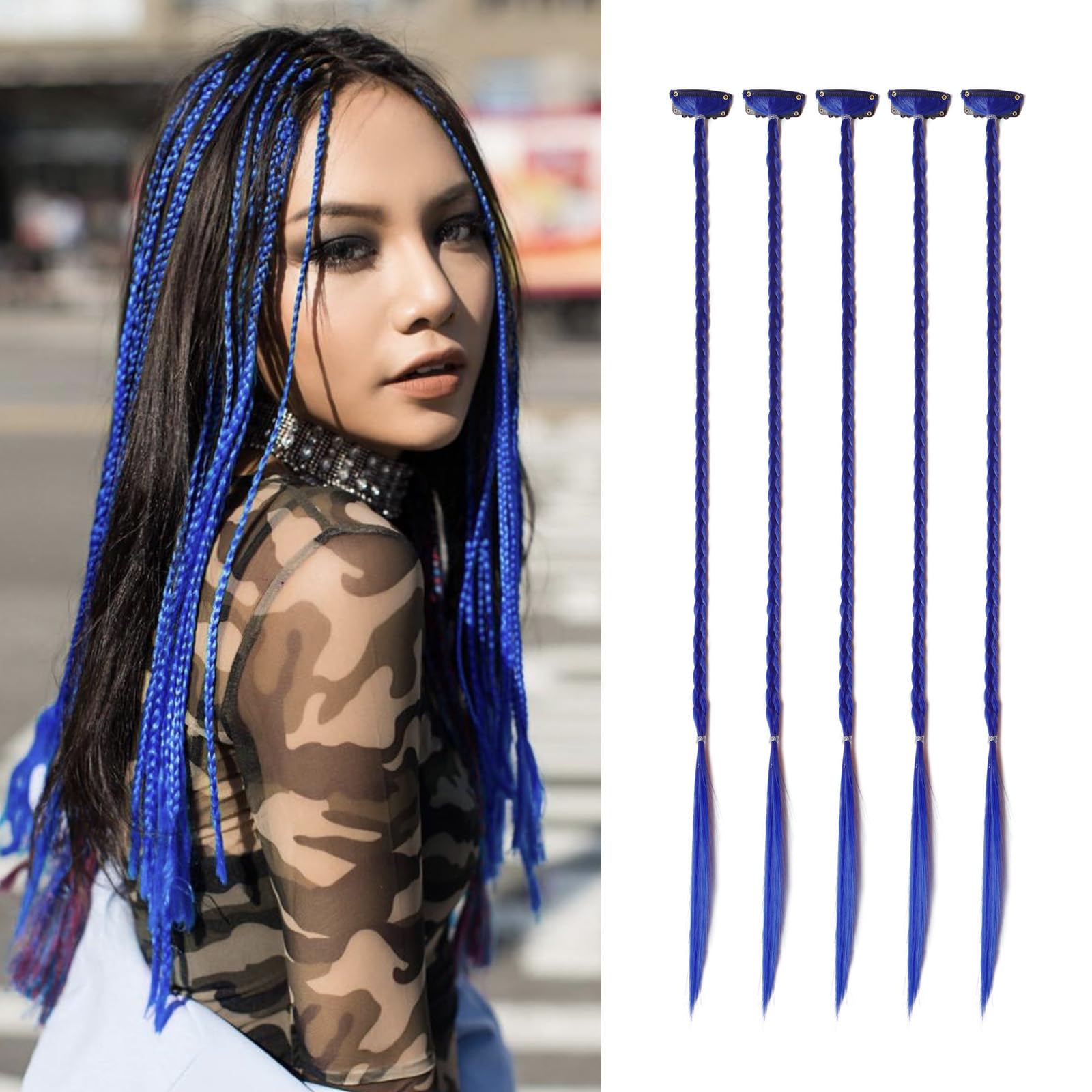 Amazon.com : Braid Hair Extensions 5 PCS Clip in Hair Extensions Baby ...