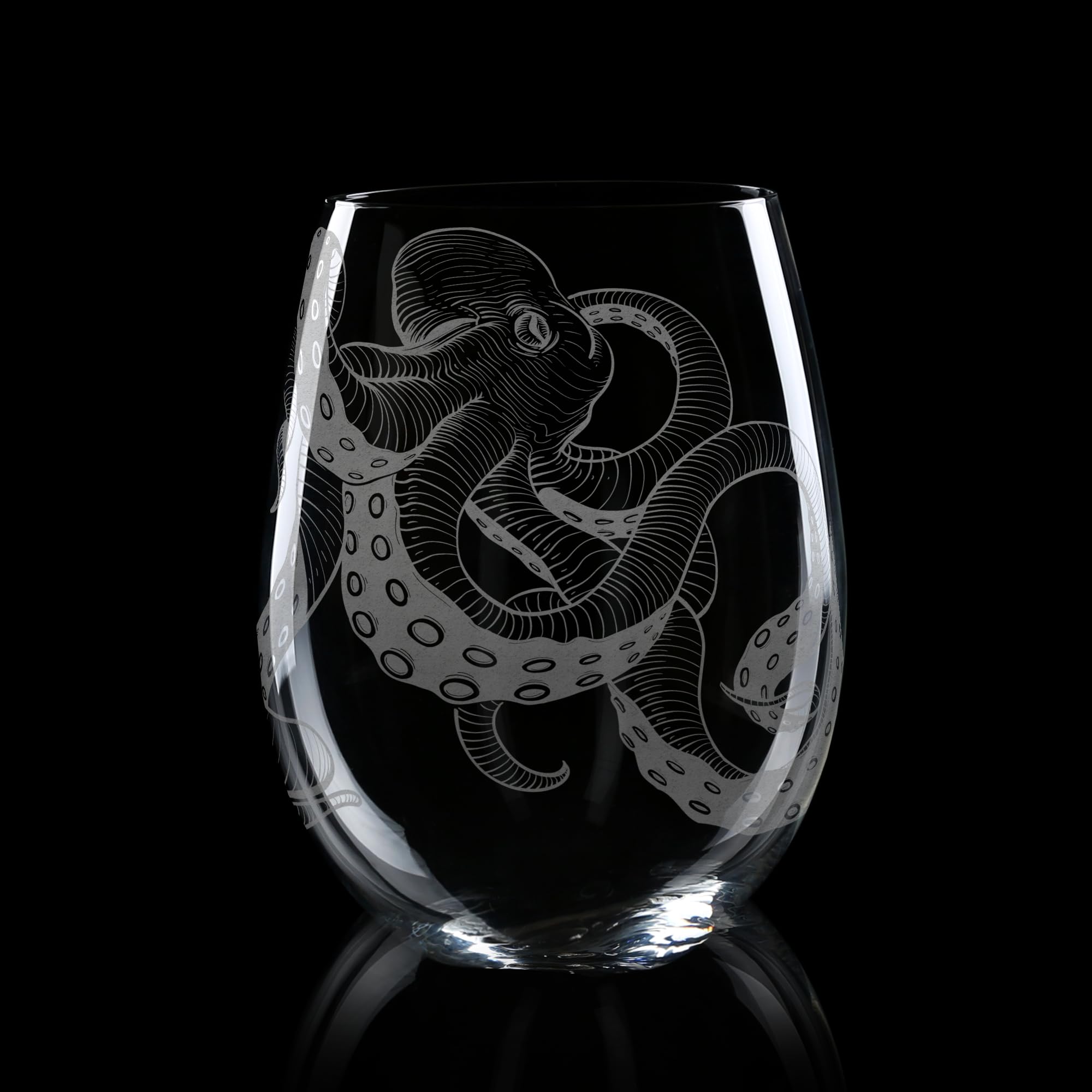 Snapklik.com : OCTOPUS Engraved 17oz Wine Glass Ocean Animals Marine ...