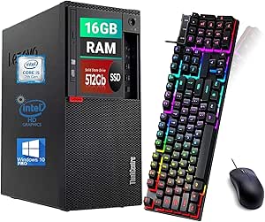 Amazon.com: Lenovo ThinkCentre M910T Micro Tower PC 桌上型電腦 Core i5-6500 ...