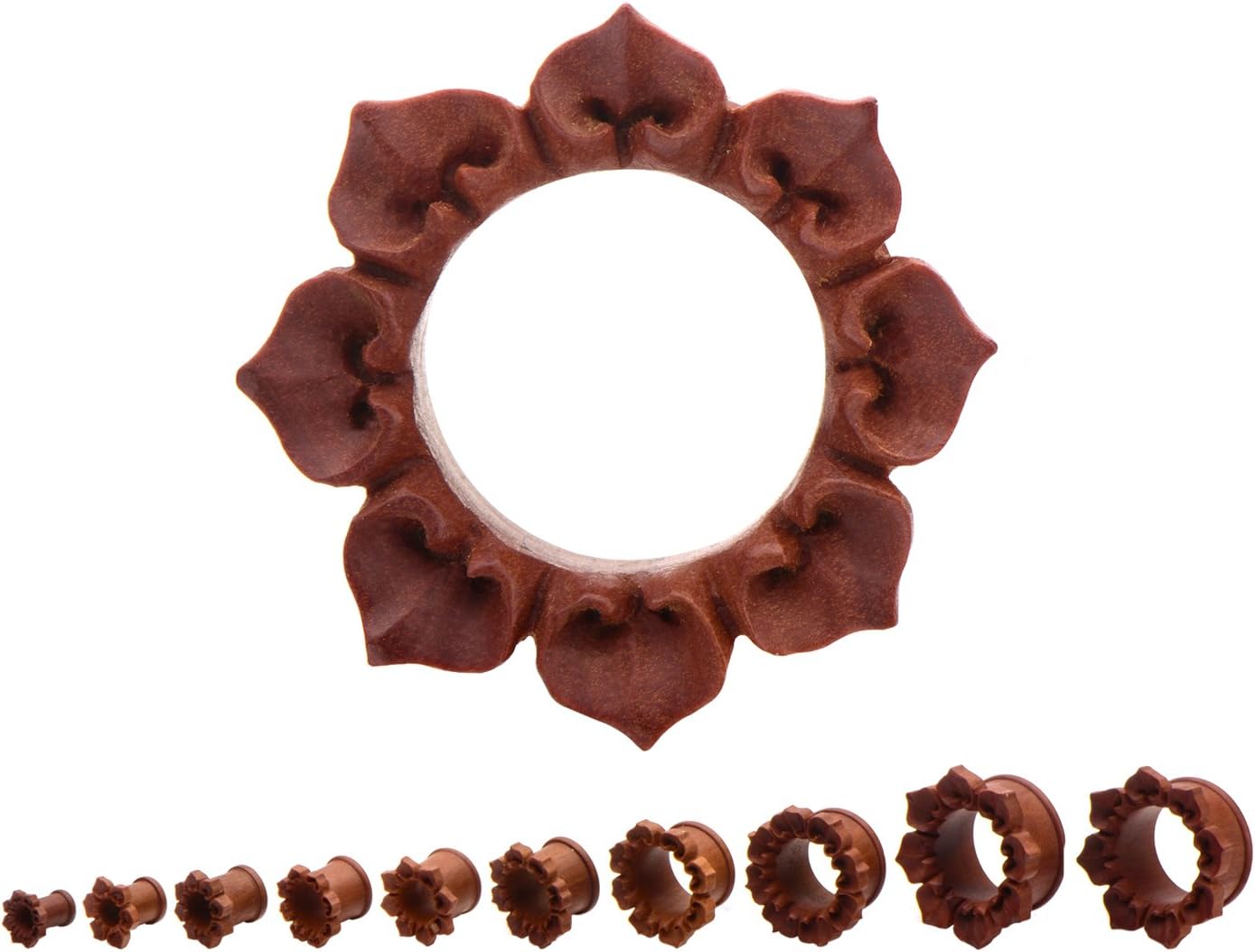 Amazon.com: Zaya Body Jewelry Pair of Organic Red Flower Hand Carved ...