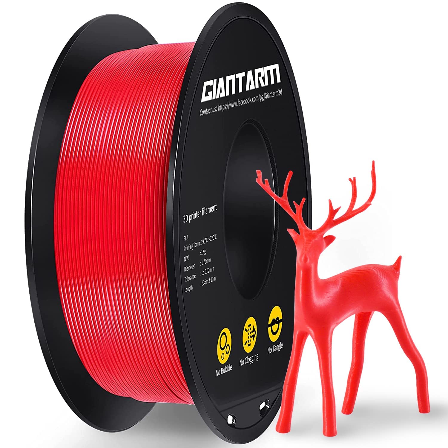 Snapklik.com : GIANTARM 3D Printer Filament, Red Pla Filament, 1Kg