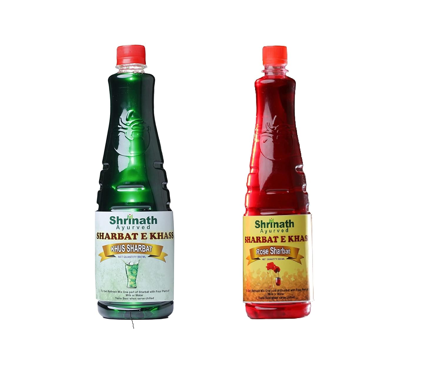 SHRINATH AYURVED Khus Sharbat and Rose sharbat combo Instant Refreshing ...
