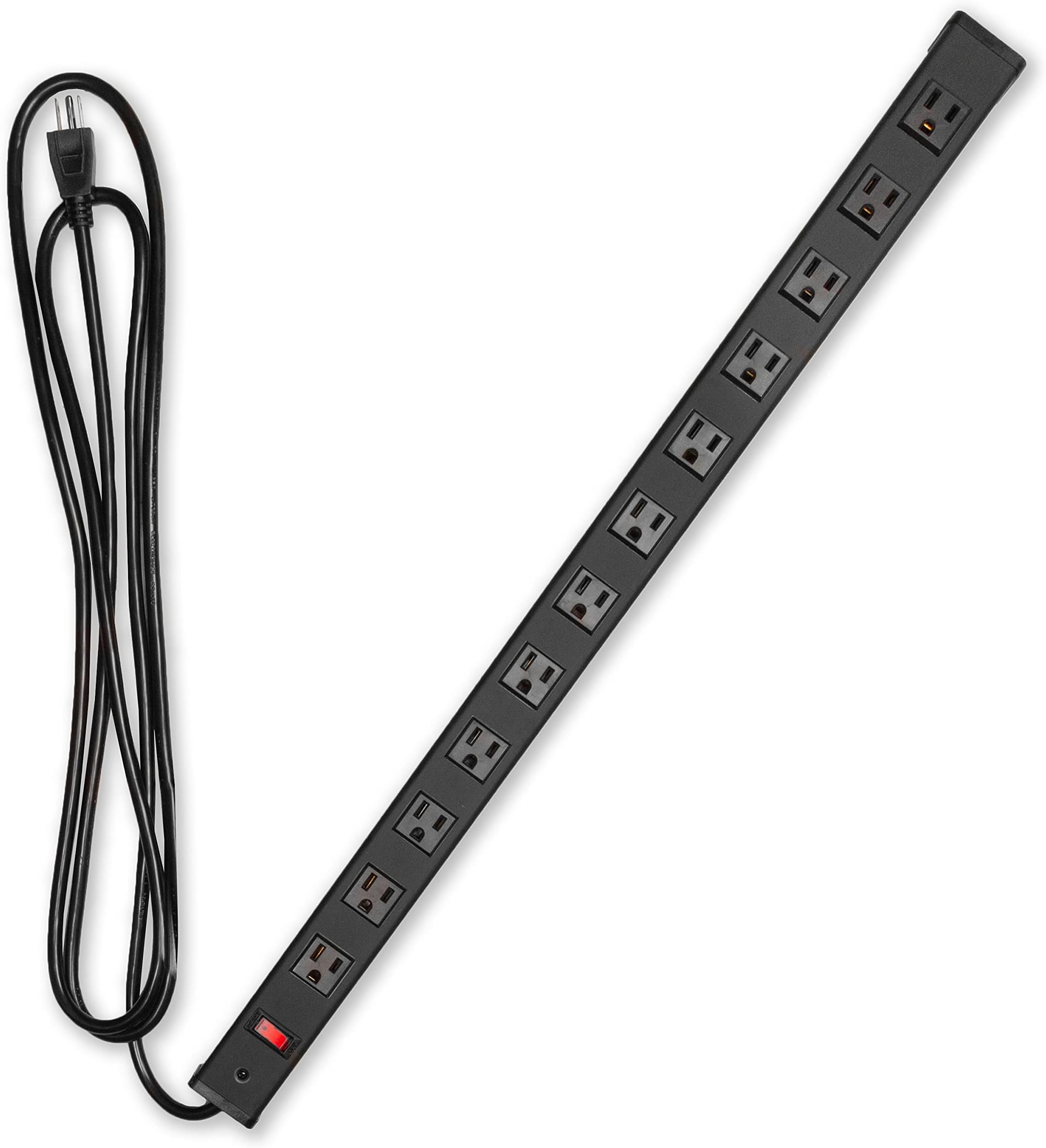 Amazon.com: Tripp Lite 12 Outlet Power Strip, 120V, 15A, NEMA 5-15R, 5 ...