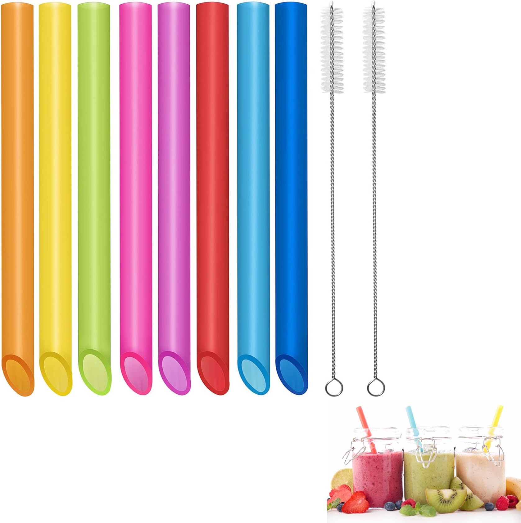 Paille Bubble Tea, 12 Pièces Grosse Paille Plastique Reutilisable ...