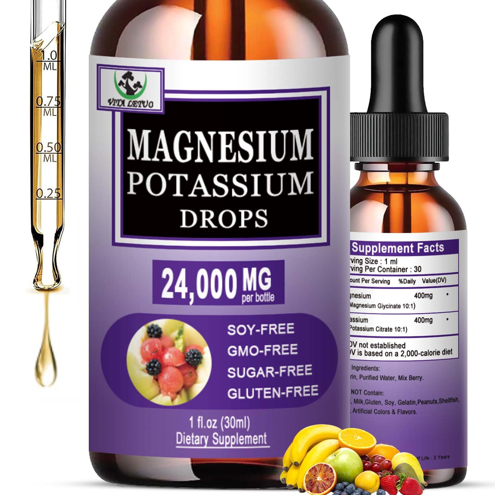 Amazon.com: Magnesium Glycinate with Potassium Supplement,Liquid ...