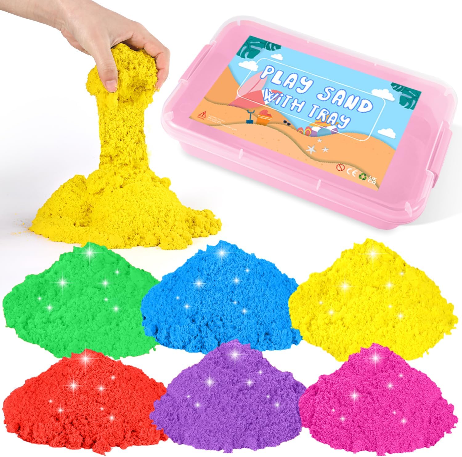 Amazon.com: Play Sand with 6 Colored Sands of 11lbs, Including a Sand ...