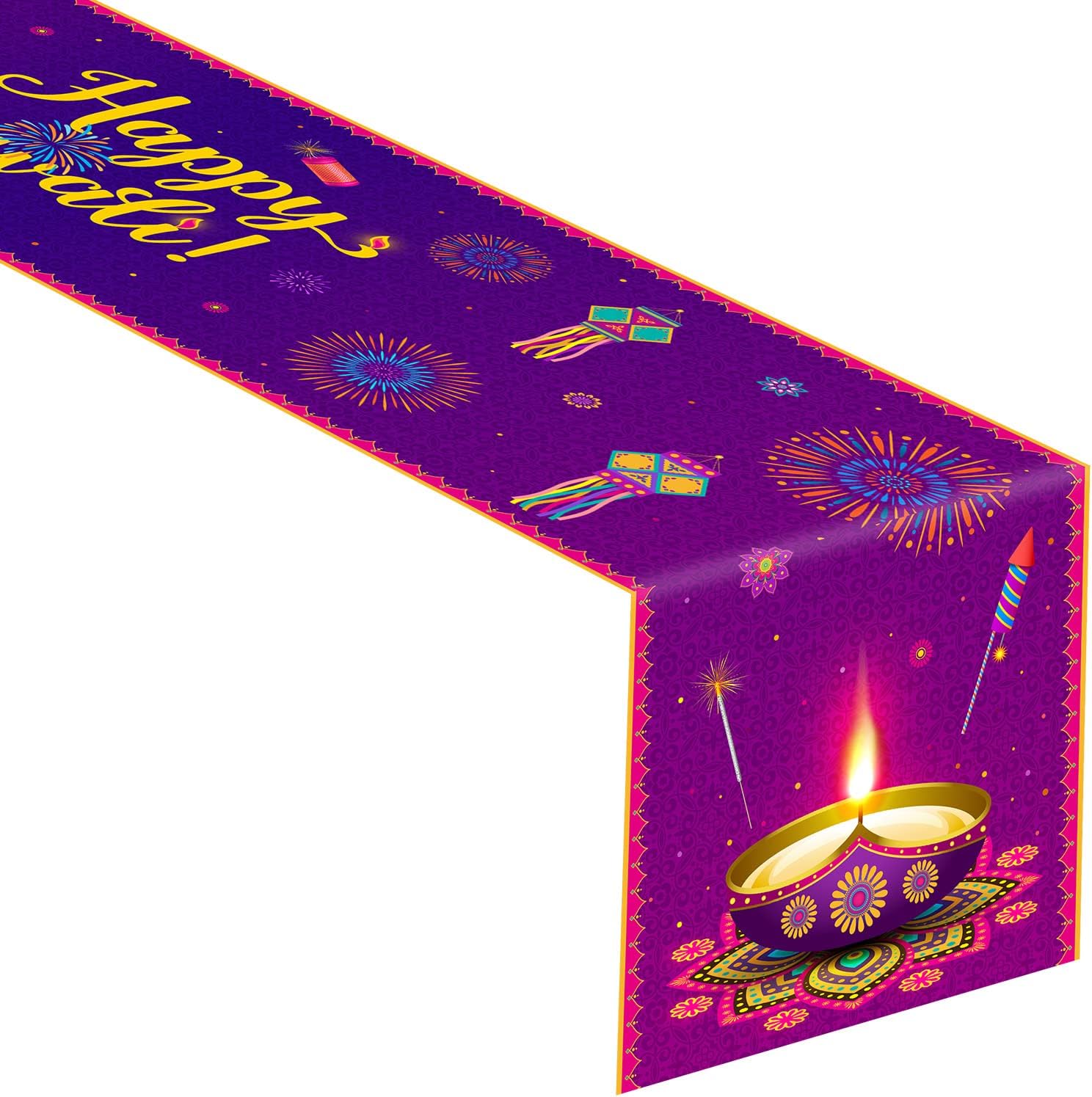 Amazon.com: Linen Diwali Table Runner Diwali Tablecloth Diwali Decor ...