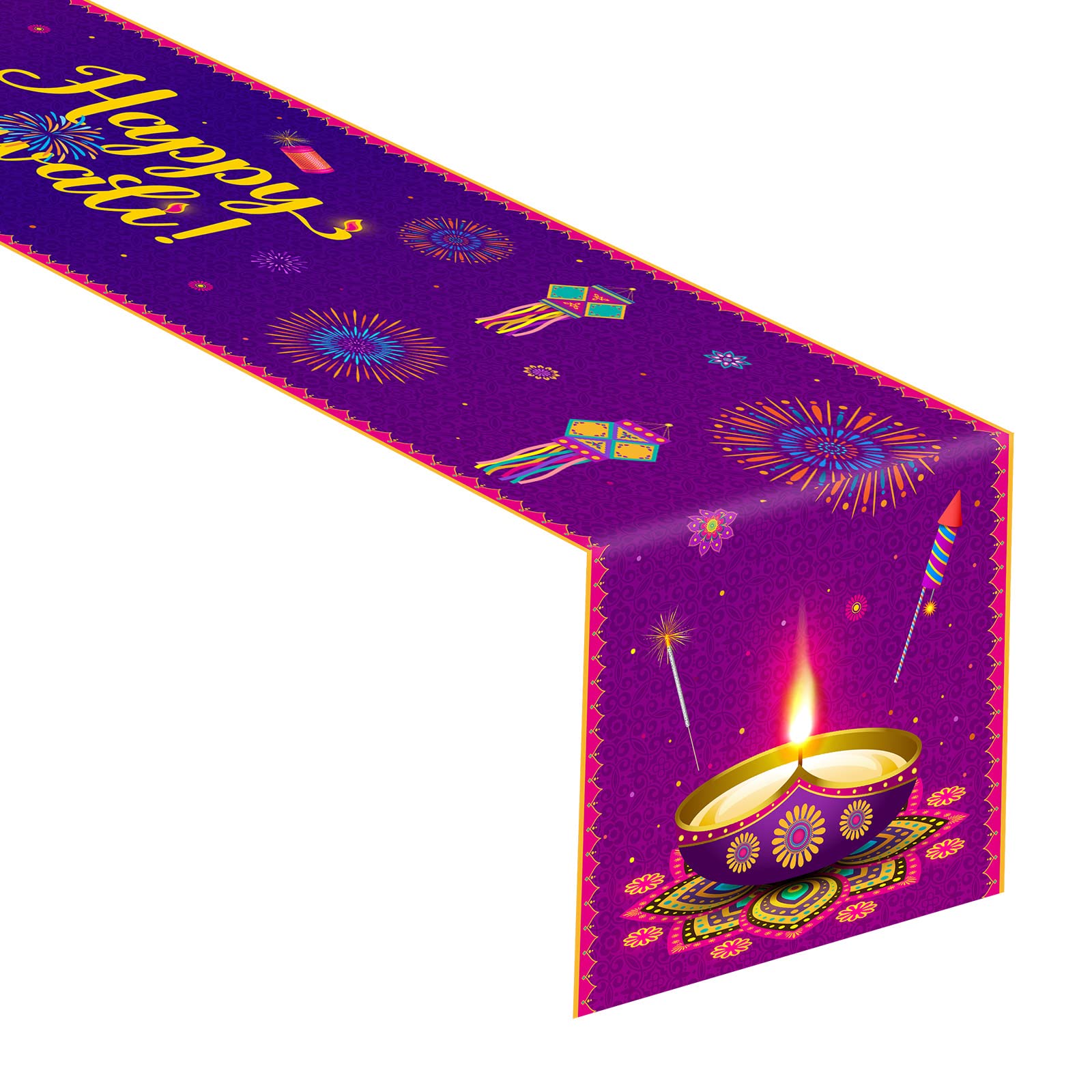 Amazon.com: Diwali Party Table Runner, Happy Diwali Kitchen Dining ...