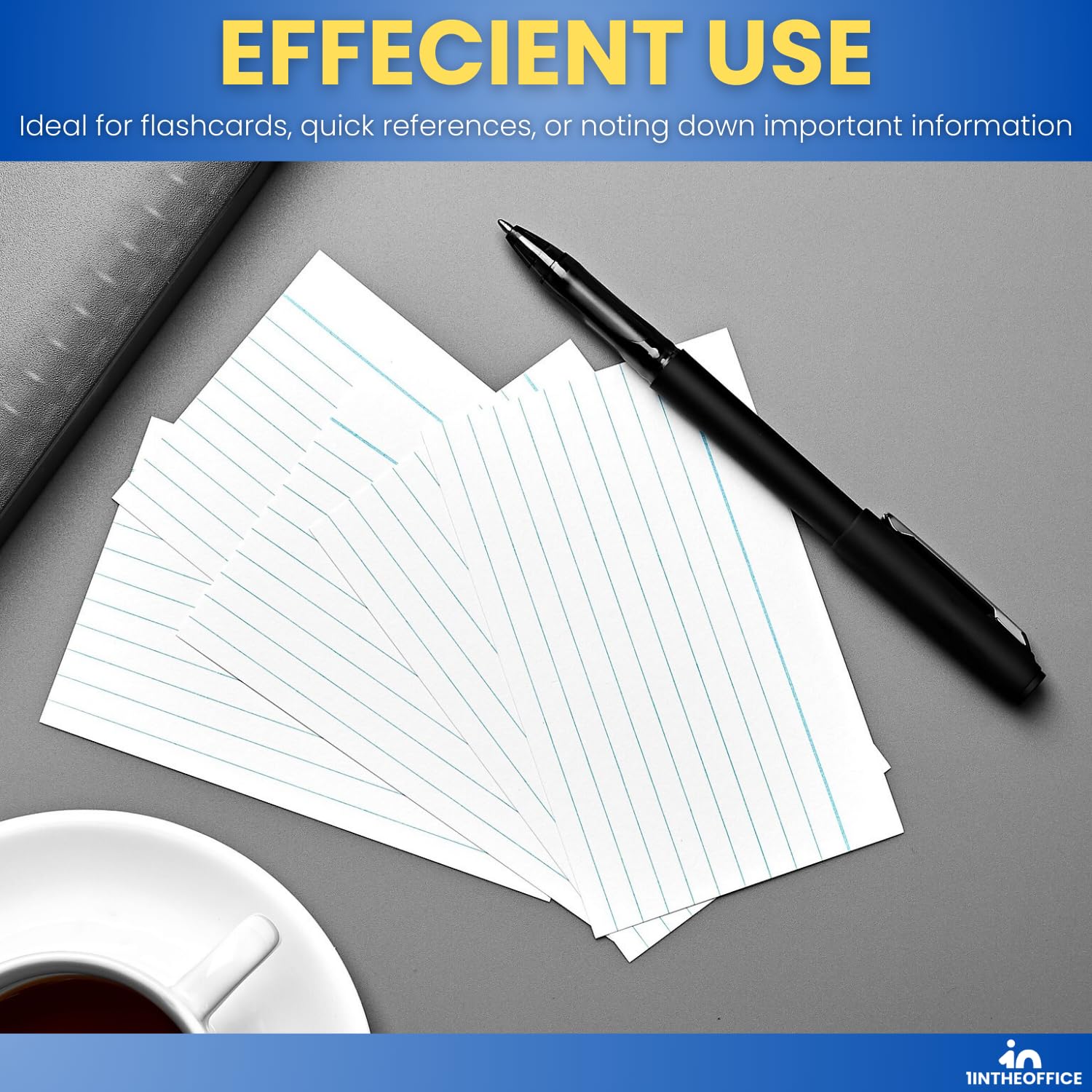Snapklik.com : 1InTheOffice Index Cards 3x5, Ruled Lined Flashcards ...