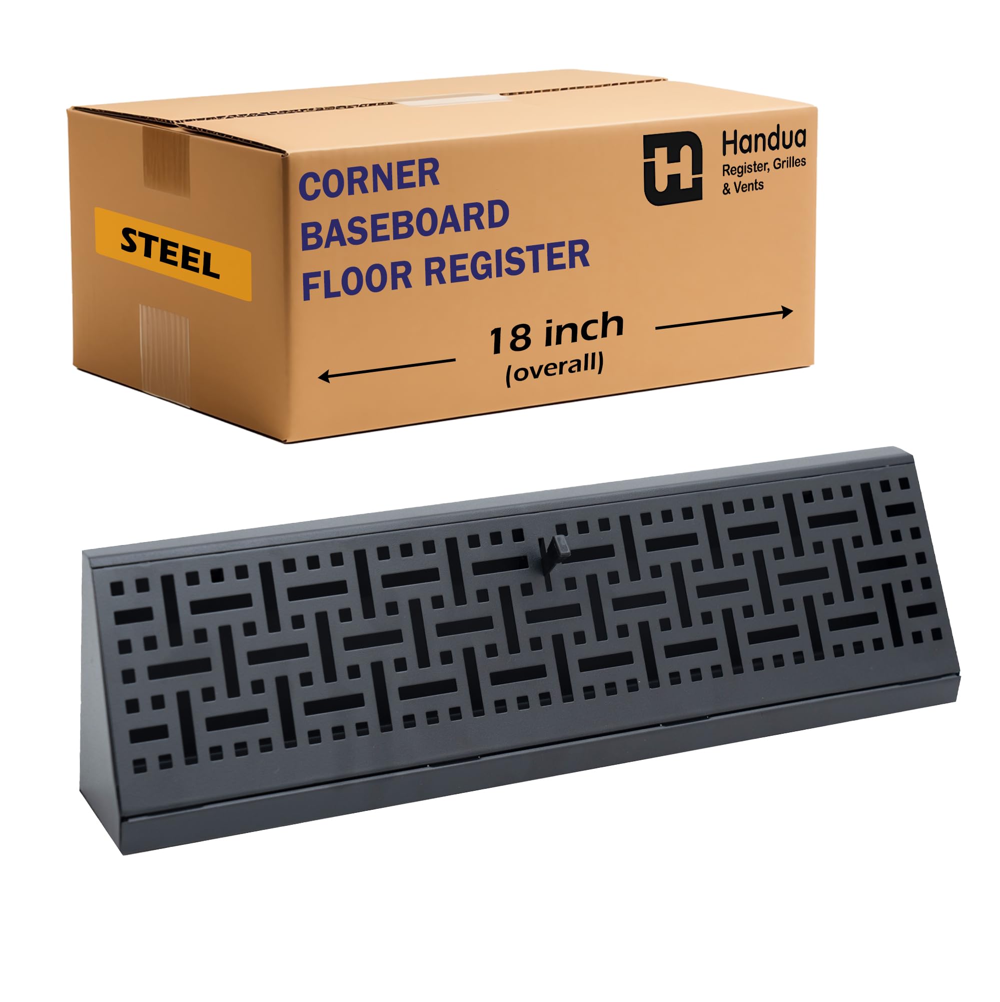 Fits 18" Baseboard Space | Corner Baseboard Register by Handua ...