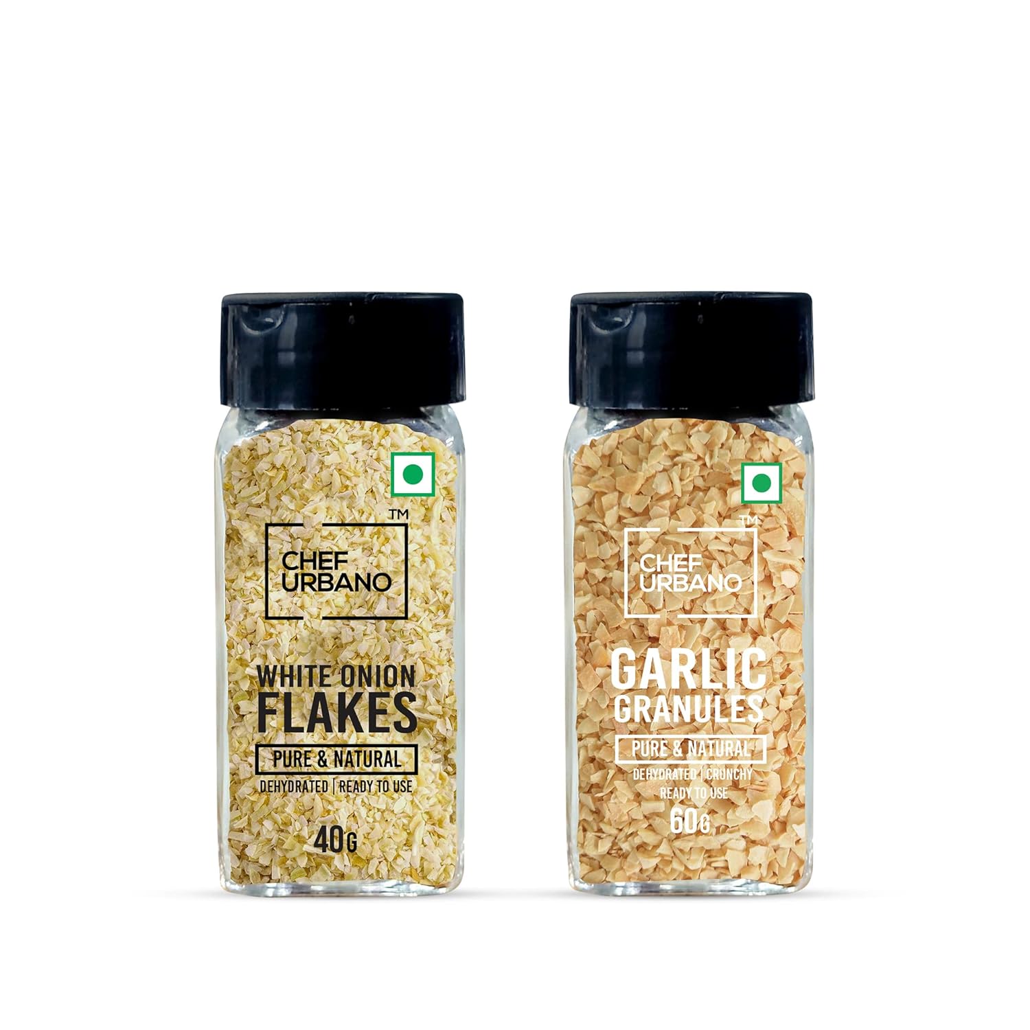 Chef Urbano Garlic Flakes/Granules 60 Gms & White Onion Flakes 40 Gms ...