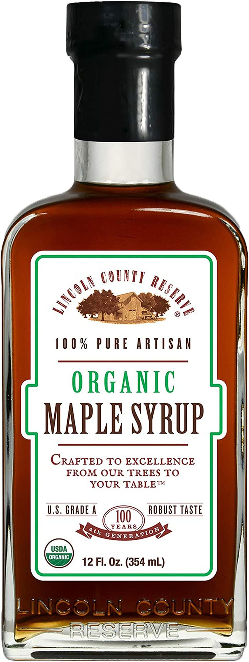 Amazon.com : Bourbon Barrel Maple Syrup 24oz Glass Bottle, Made in USA ...