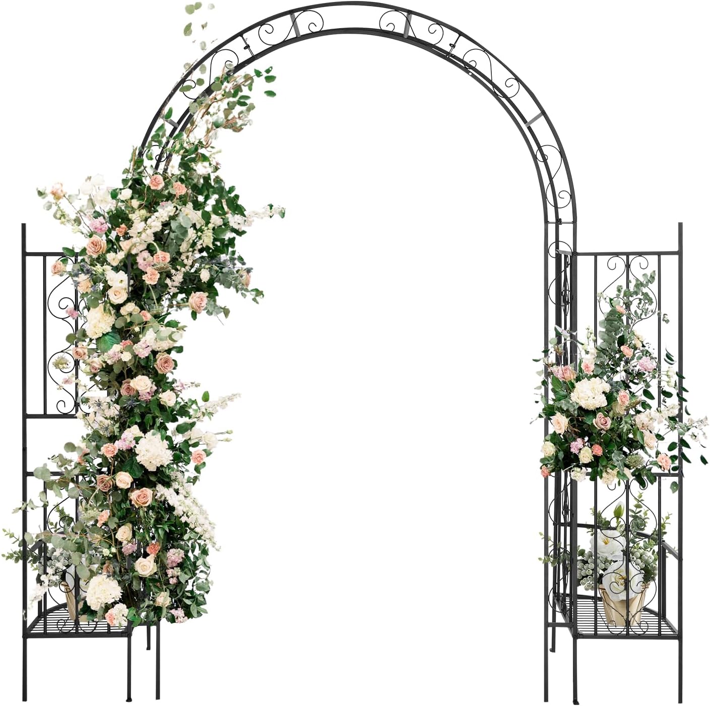 Amazon.com : Outvita 7FT Garden Arch Arbor with Plant Stand, Heavy Duty ...