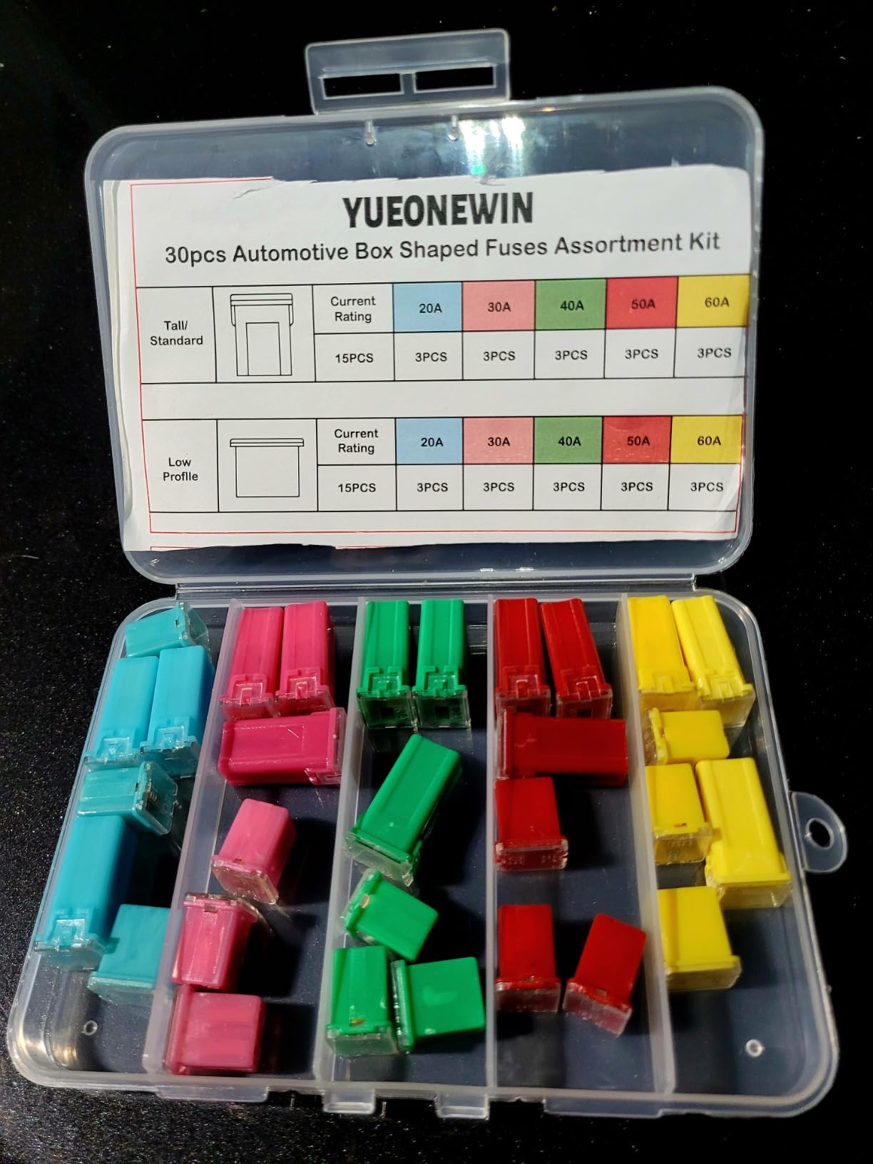 Amazon.com: 30pcs Jcase Car Fuse Assortment Kit, Tall/STD and Low ...
