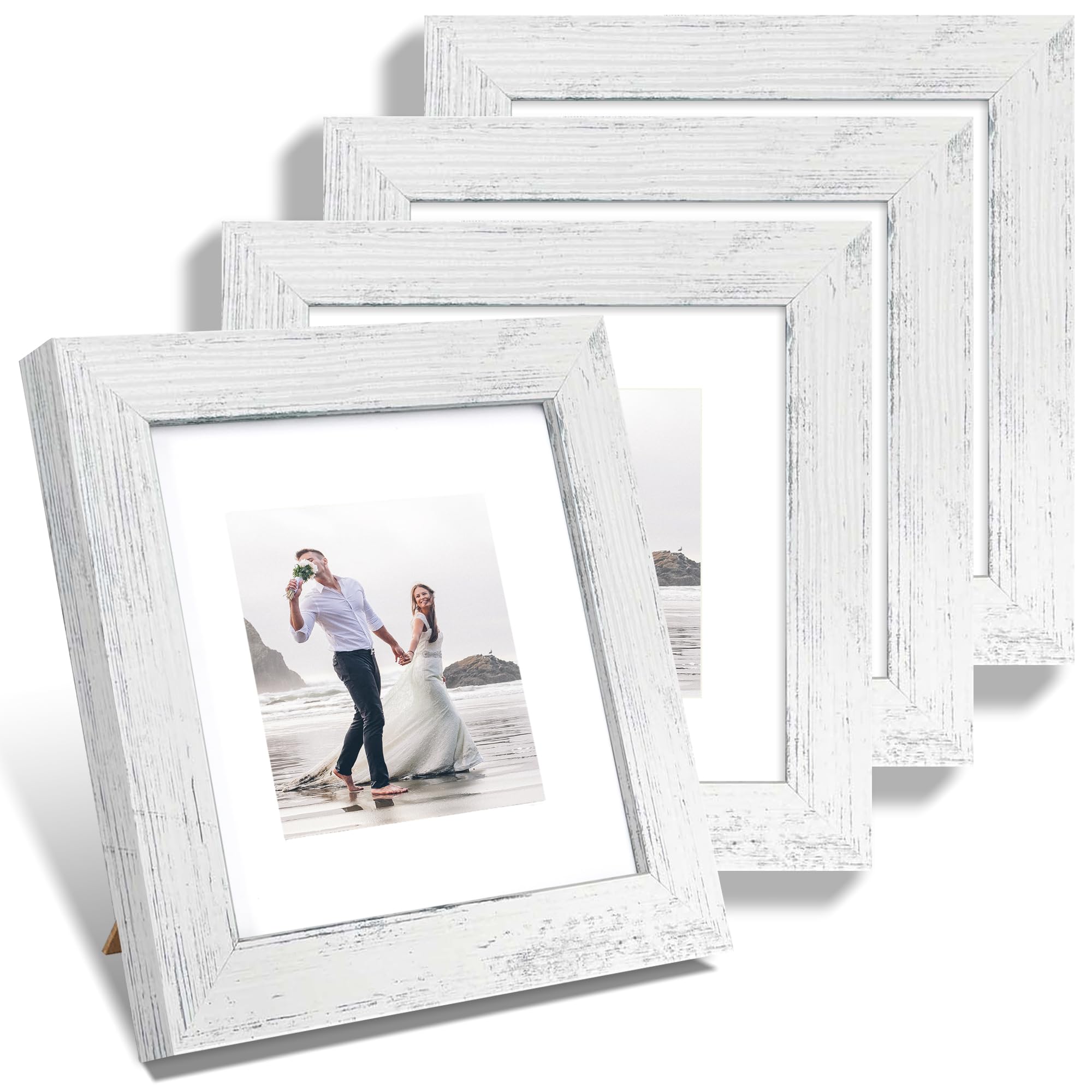 Amazon.com - iRahmen 6x6 Picture Frame Set of 4, Rustic Picture Frames ...