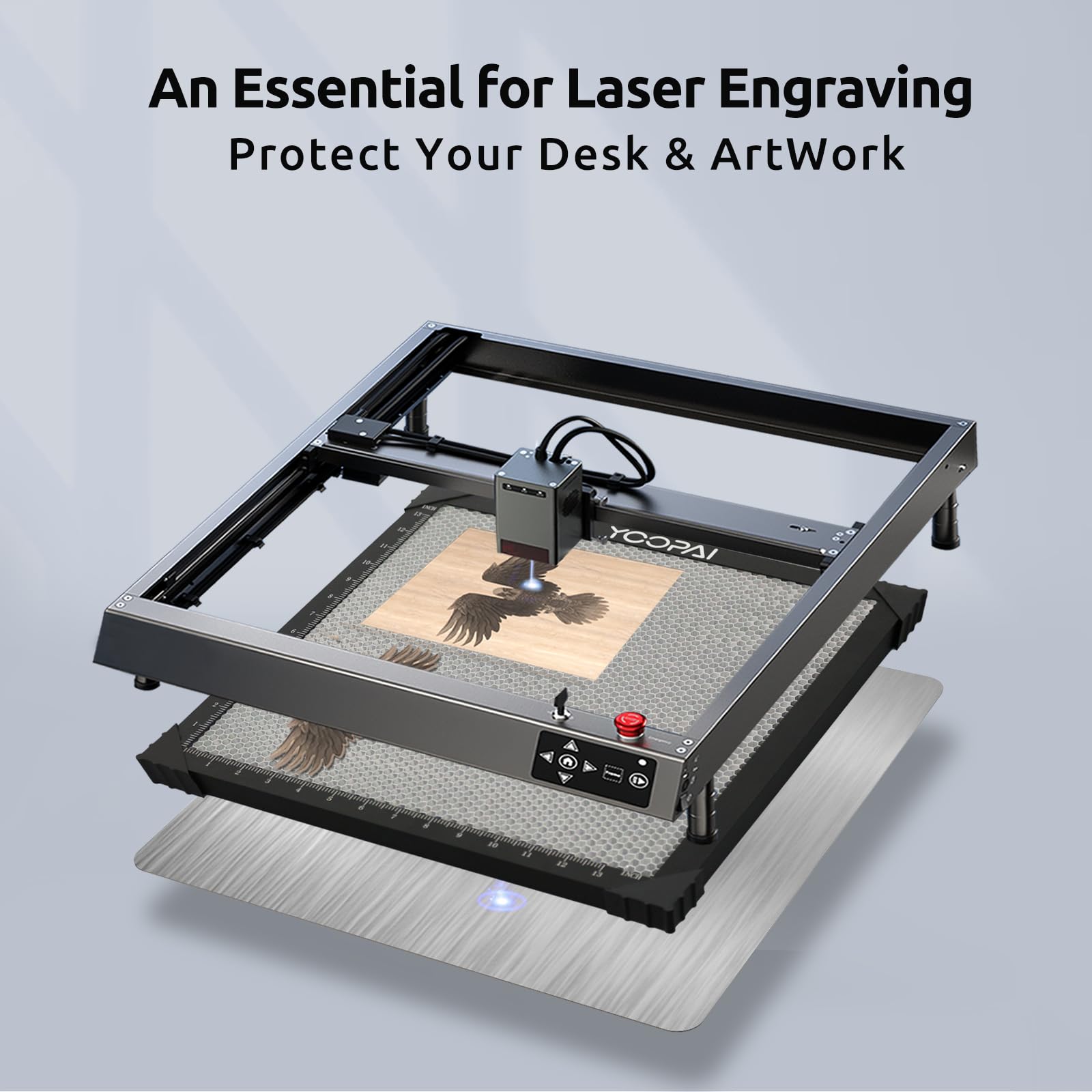 YOOPAI Honeycomb Laser Bed 400x400mm Laser Engraving Working Table with ...