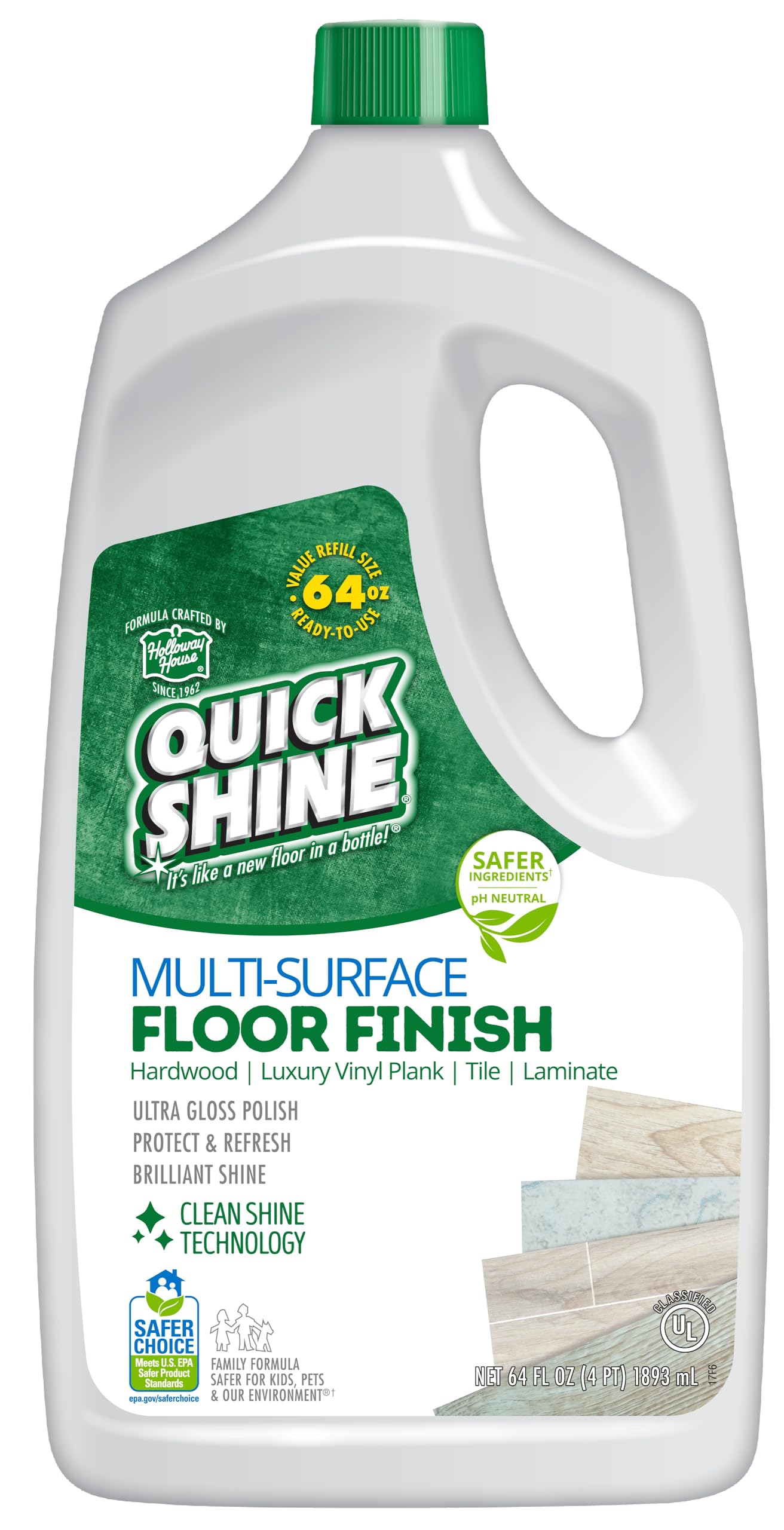Amazon.co.jp: Quick Shine Multi-Surface Floor Finish, 64-Ounce Bottle ...