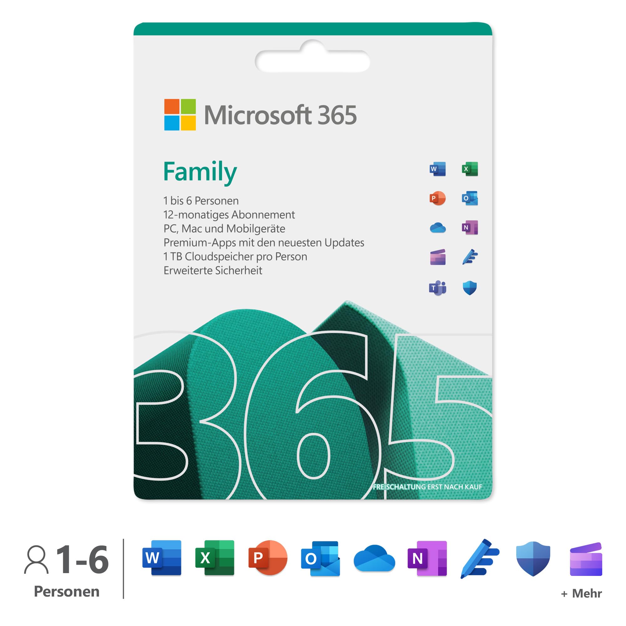 Microsoft 365 Family | 12 Months, Up to 6 Users | Word, Excel ...