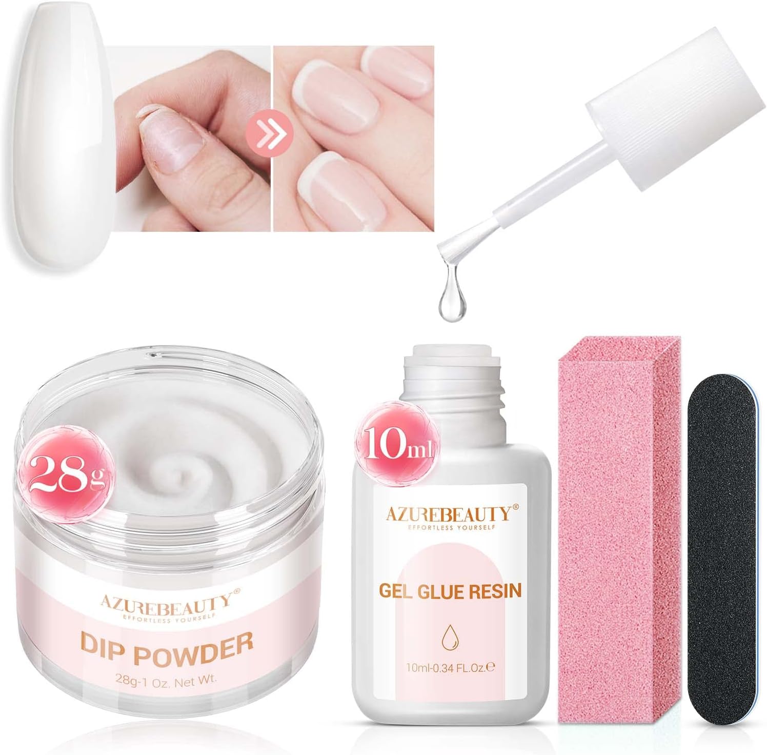 Amazon.com : AZUREBEAUTY Nail Repair Kit Transparent Crystal for Broken ...