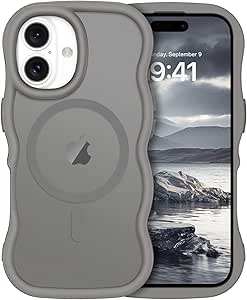 Amazon.com: GUAGUA for iPhone 16 Magnetic Case, iPhone 16 Case with Cute Curly Wave Shape Design ...