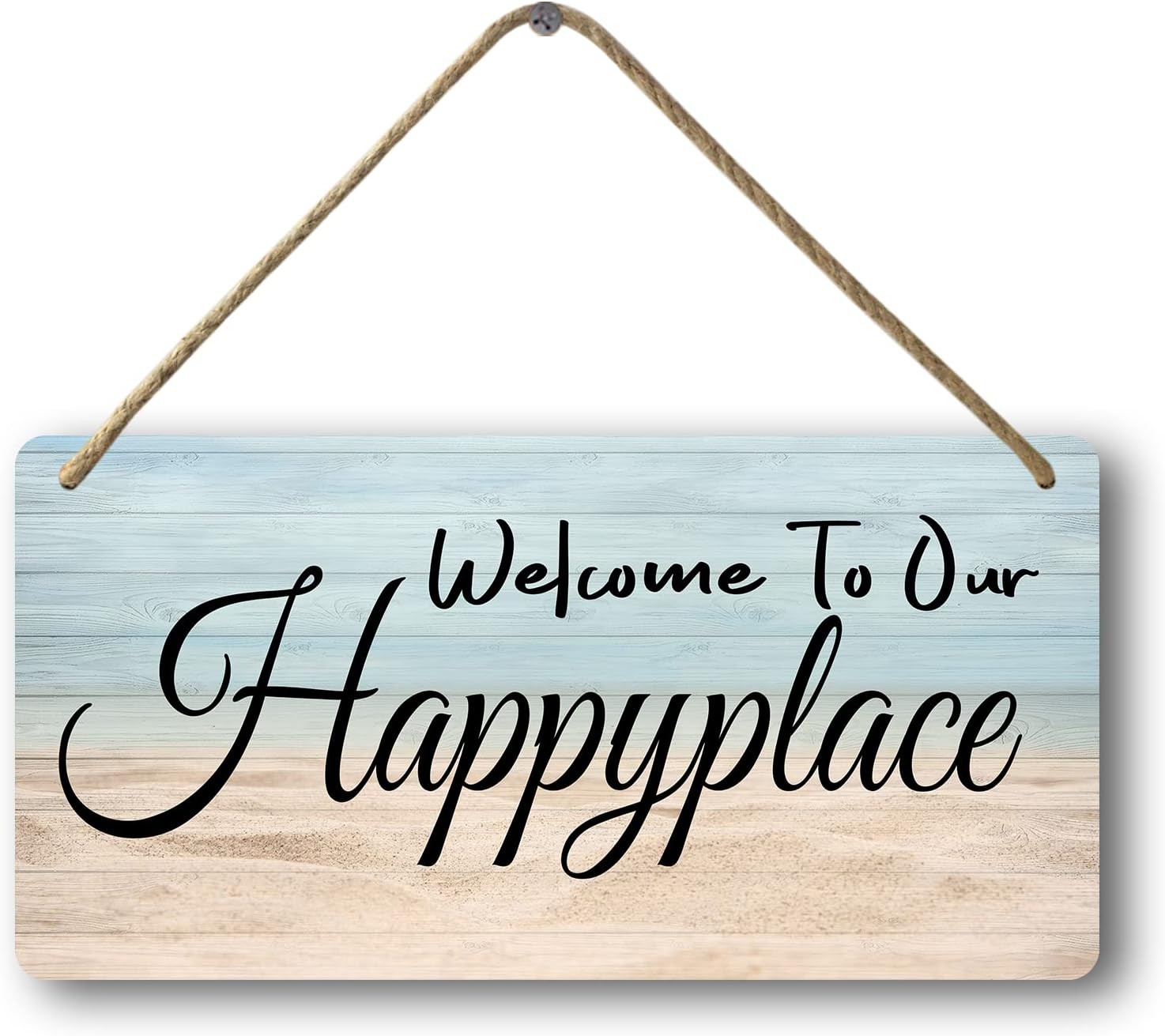 Amazon.com: Welcome To Our Happy Place Sign House Door Wall Decor ...