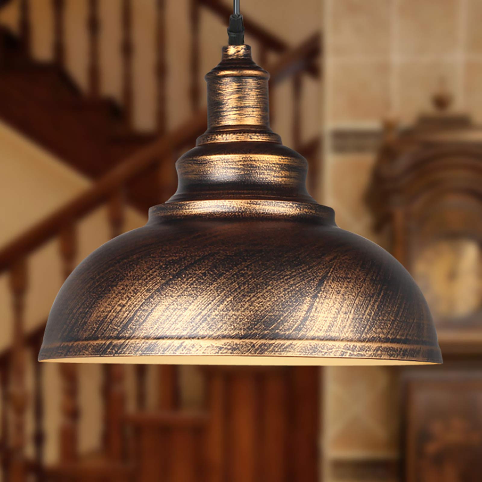 Vintage Metal Light Fixtures Vintage Oversized Flat Dome Metal Pendant