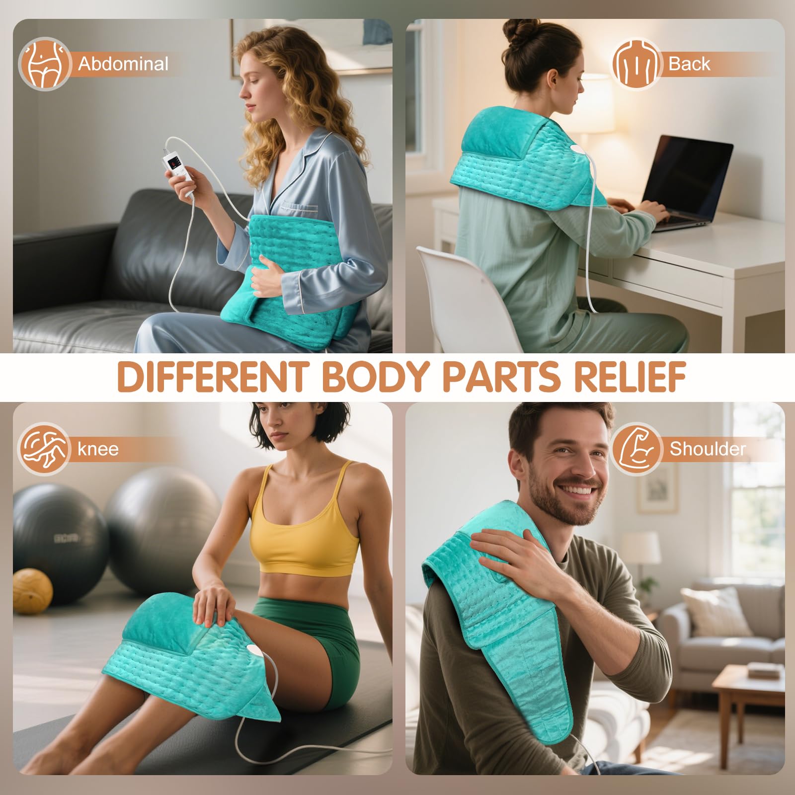 Snapklik.com : Heating Pad Back Pain Relief Electric Heating Pad For ...