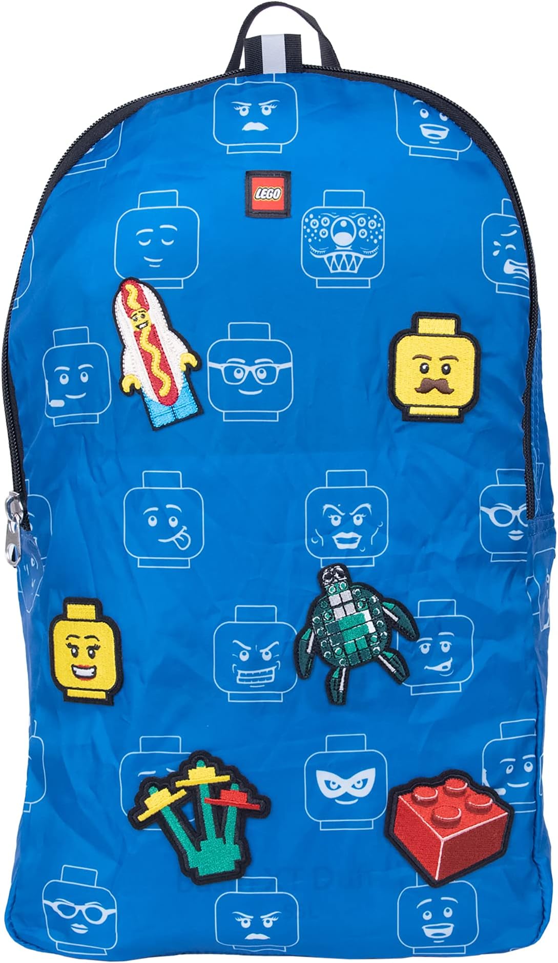 Amazon.com | LEGO Minifigure Packable Backpack with 6 patches, Iconic ...