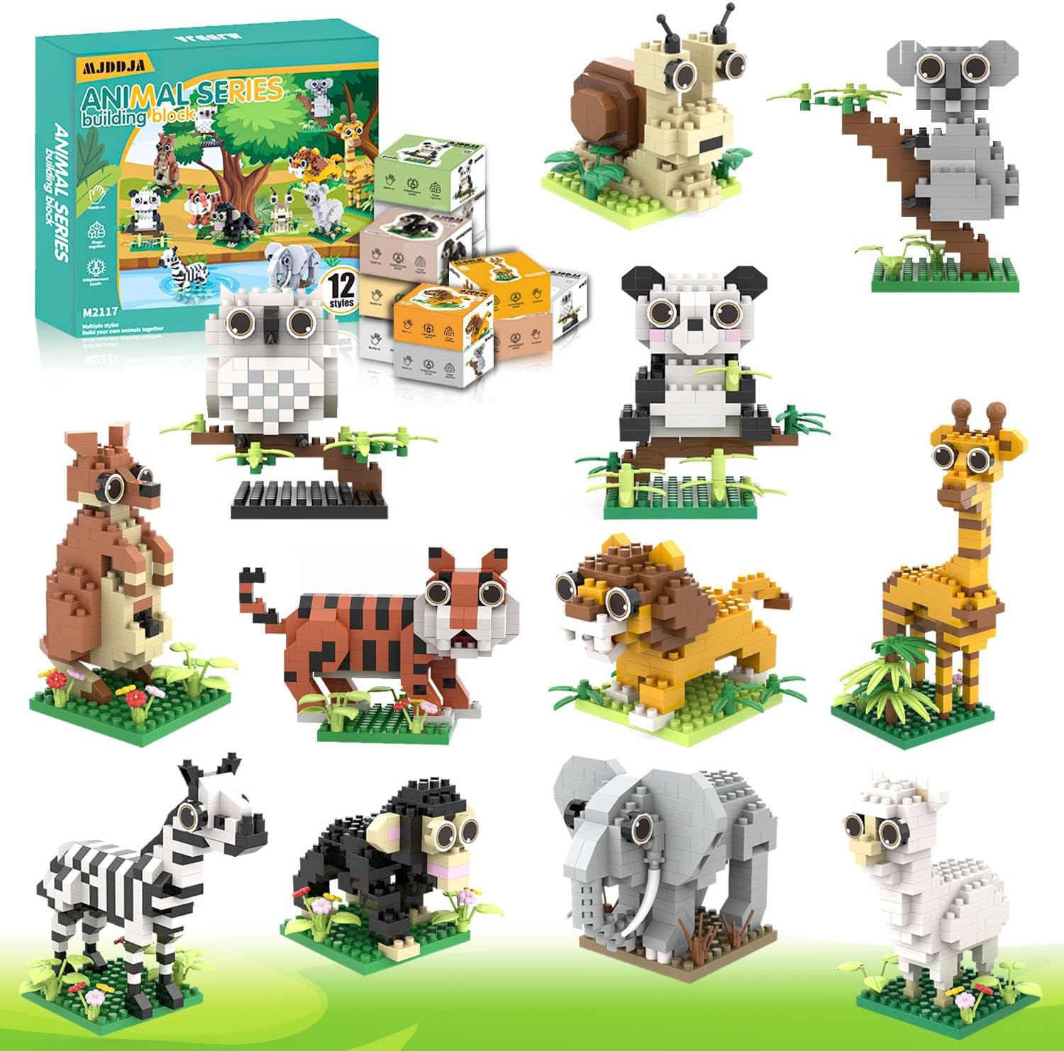 Amazon.com: MJDDJA Party Favors for Kids 8-12, Mini Animals Building ...