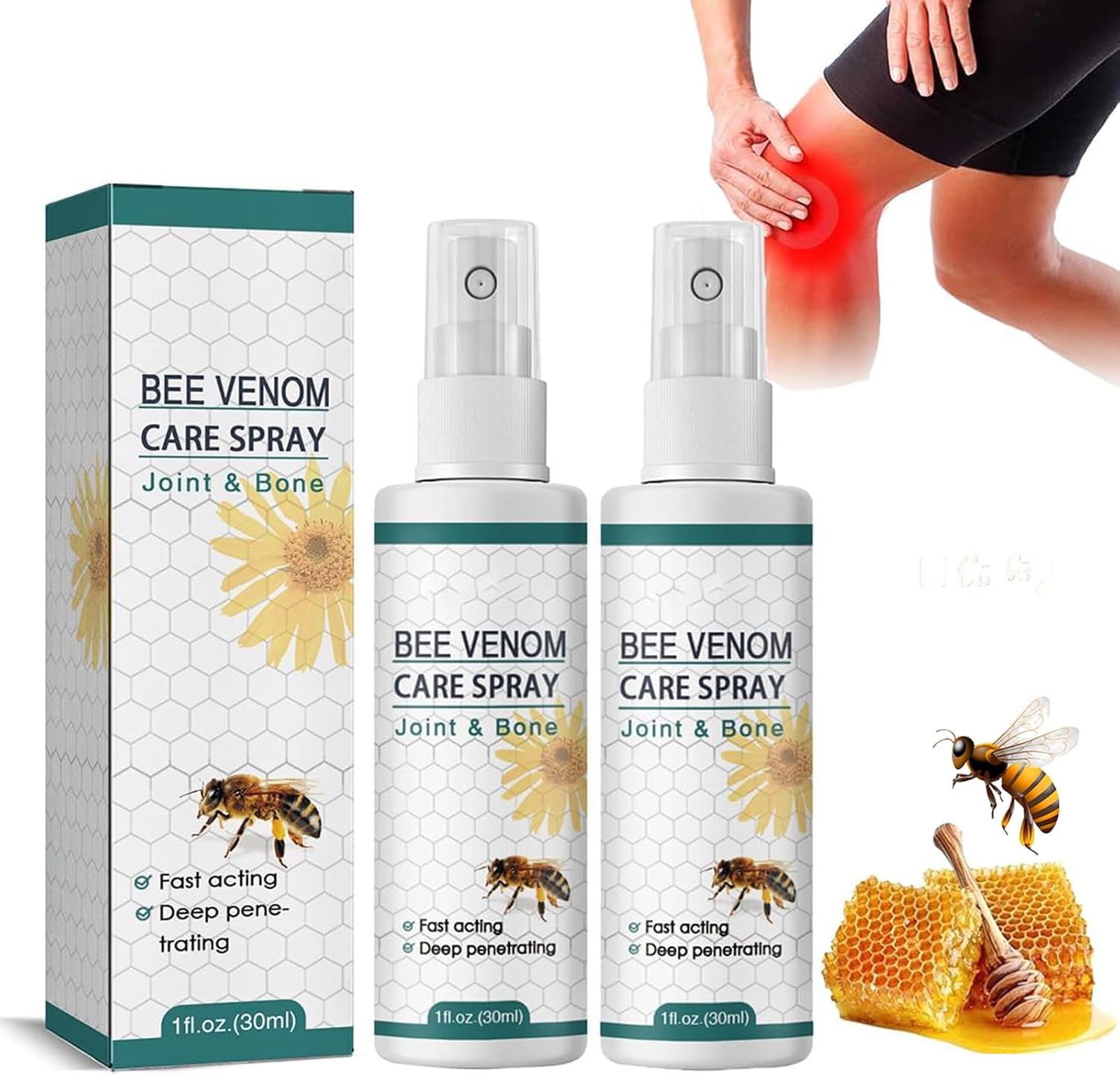 2 Stück Cvreoz Bienengift Schmerz Behandlung Spray, Bee Venom ...