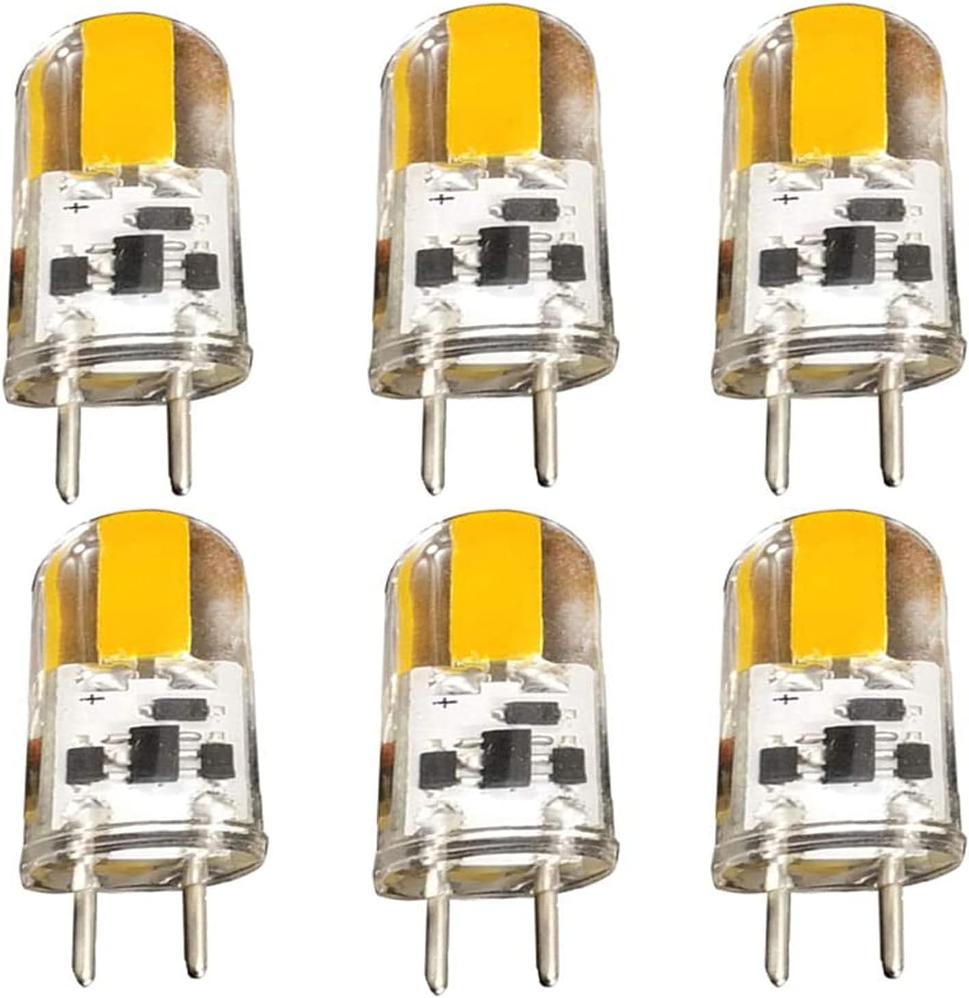 Lxcom Lighting 2W GY6.35 Dimmable LED COB Light Bulb (6 Pack)- Warm ...
