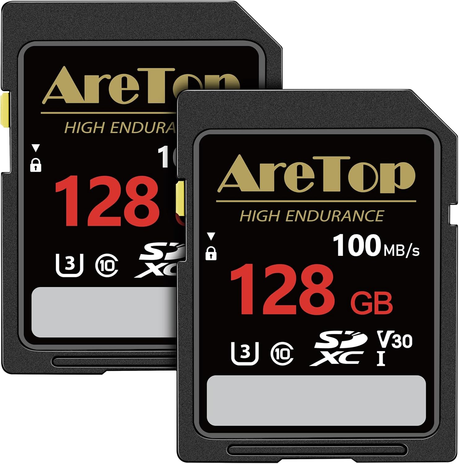 Amazon.com: AreTop 128GB SD Card 2-Pack - SDXC UHS-I U3 V30 Class 10 ...