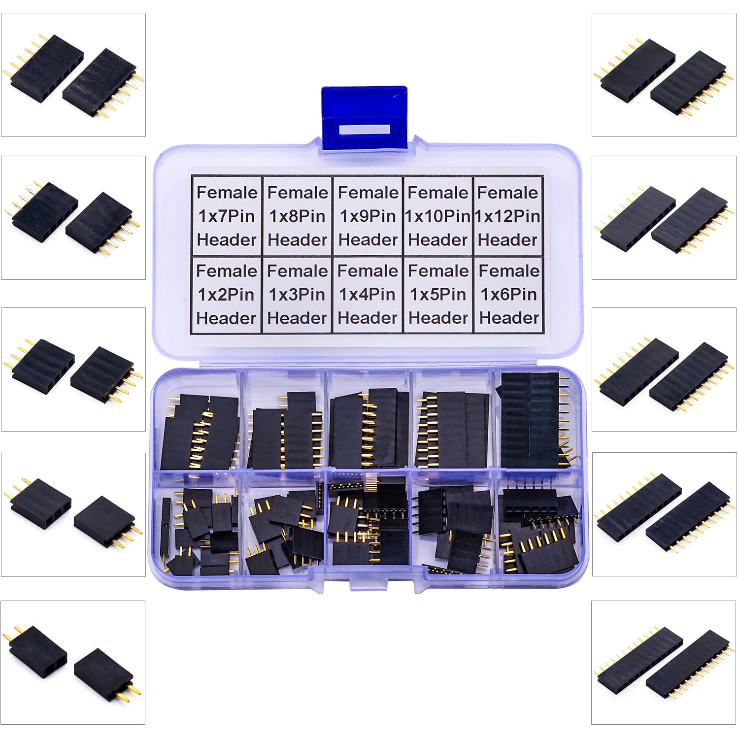 Amazon.com: Yoeruyo 2.54mm Female Pin Header Single Row DIP Connector ...