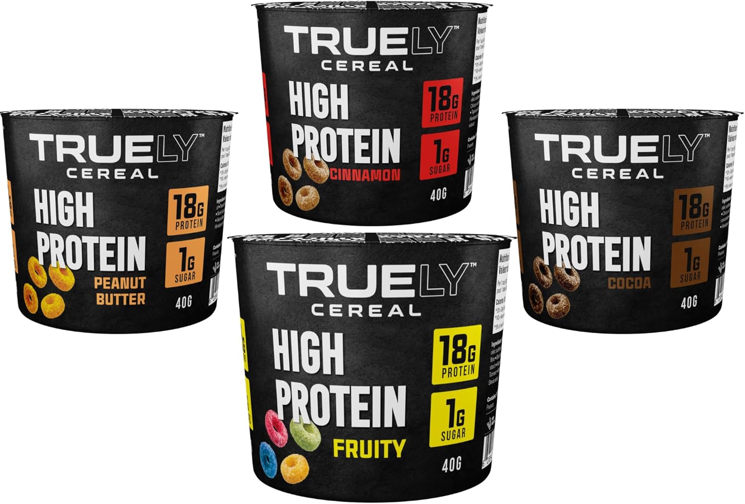 Truely High Protein Cereal Cups Variety Pack, Pack of 12 : Amazon.ca ...
