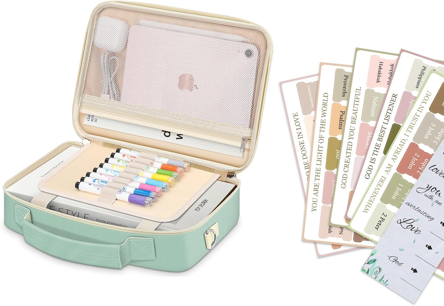 Amazon.com: FINPAC Large Bible Cover w/Shoulder Strap + Bible Index 75 ...