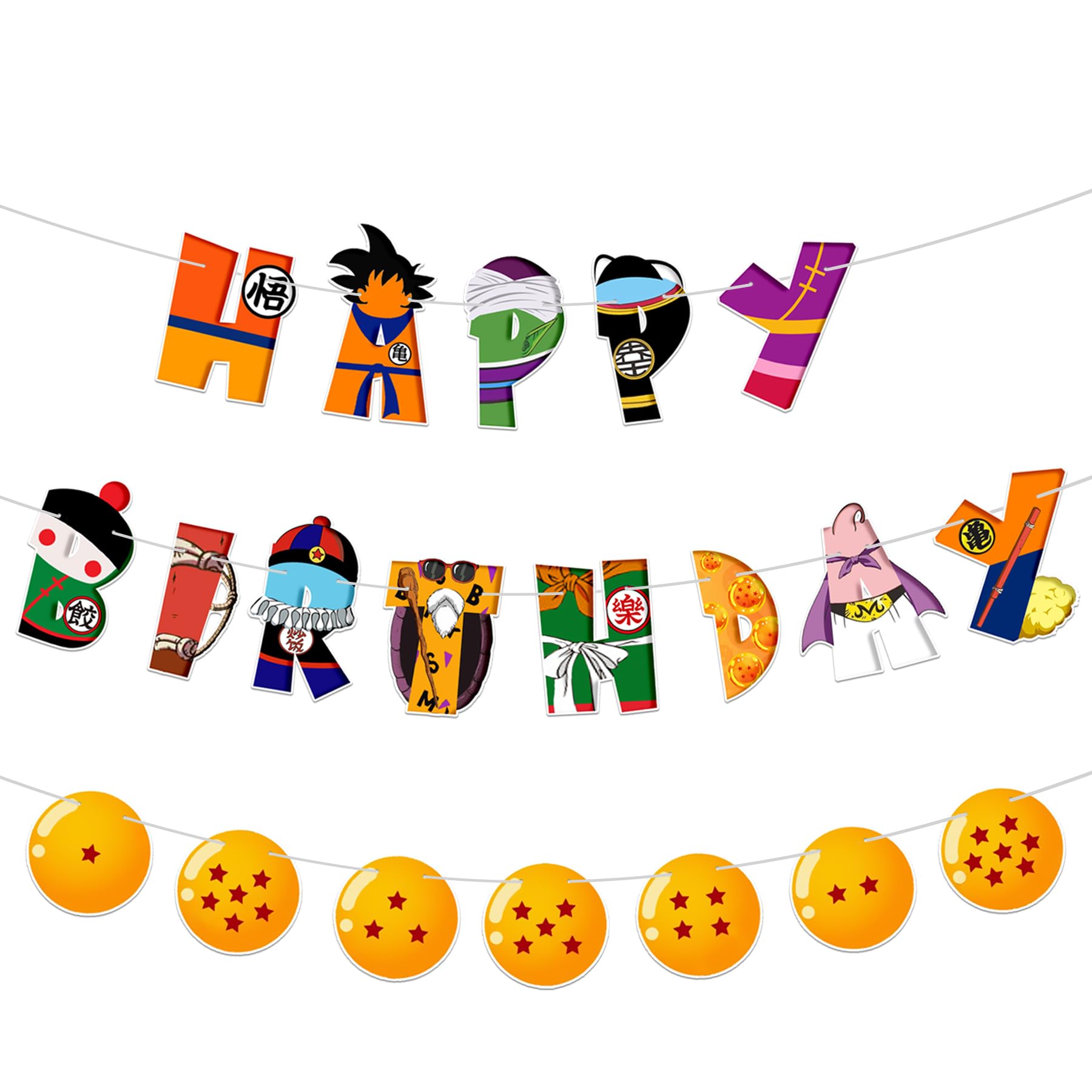 Amazon.com: HOMEZZO Anime Birthday Party Banner, Happy Birthday Banner ...