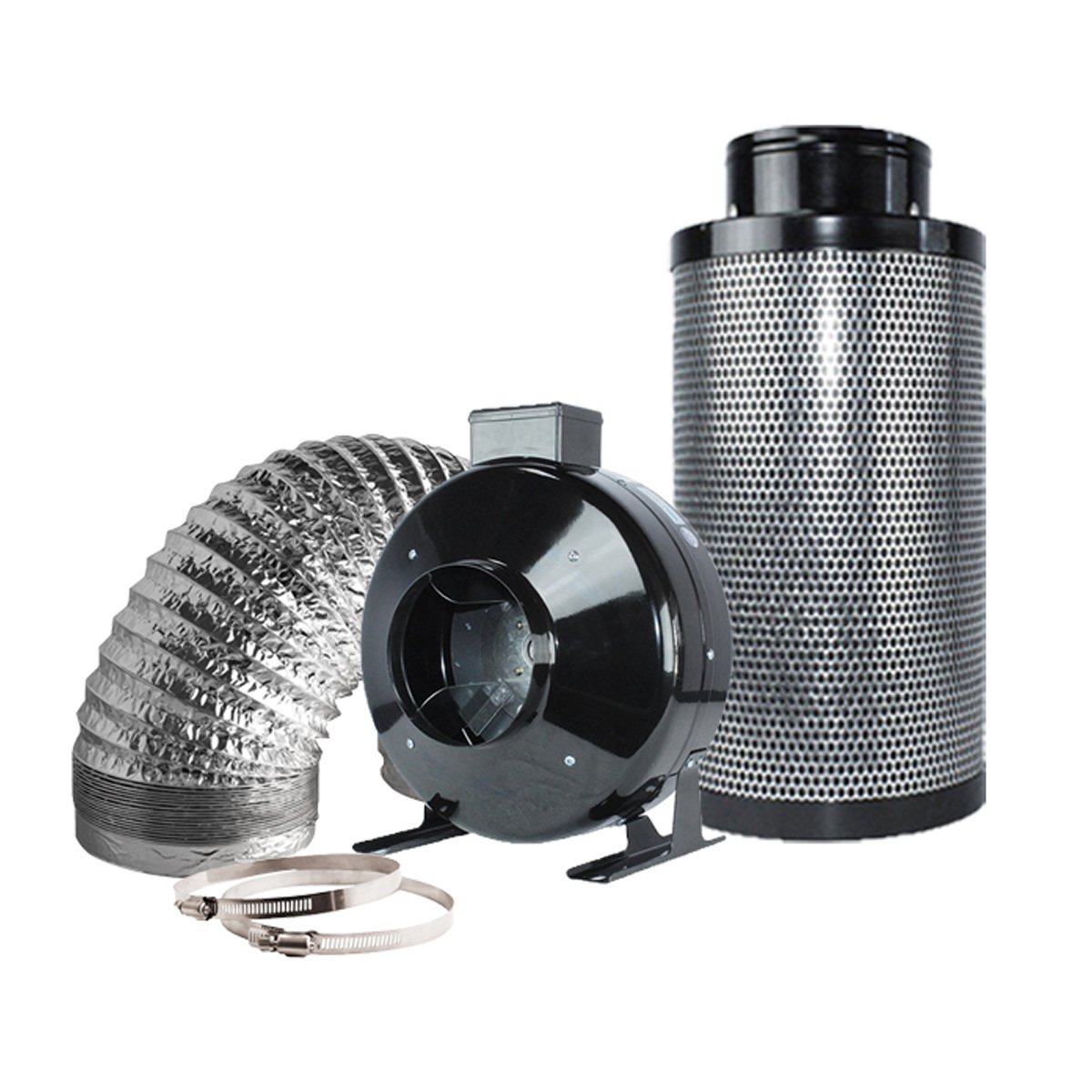 Snapklik.com : BloomGrow 4 / 6" / 8 Inline Duct Flange Carbon Air ...