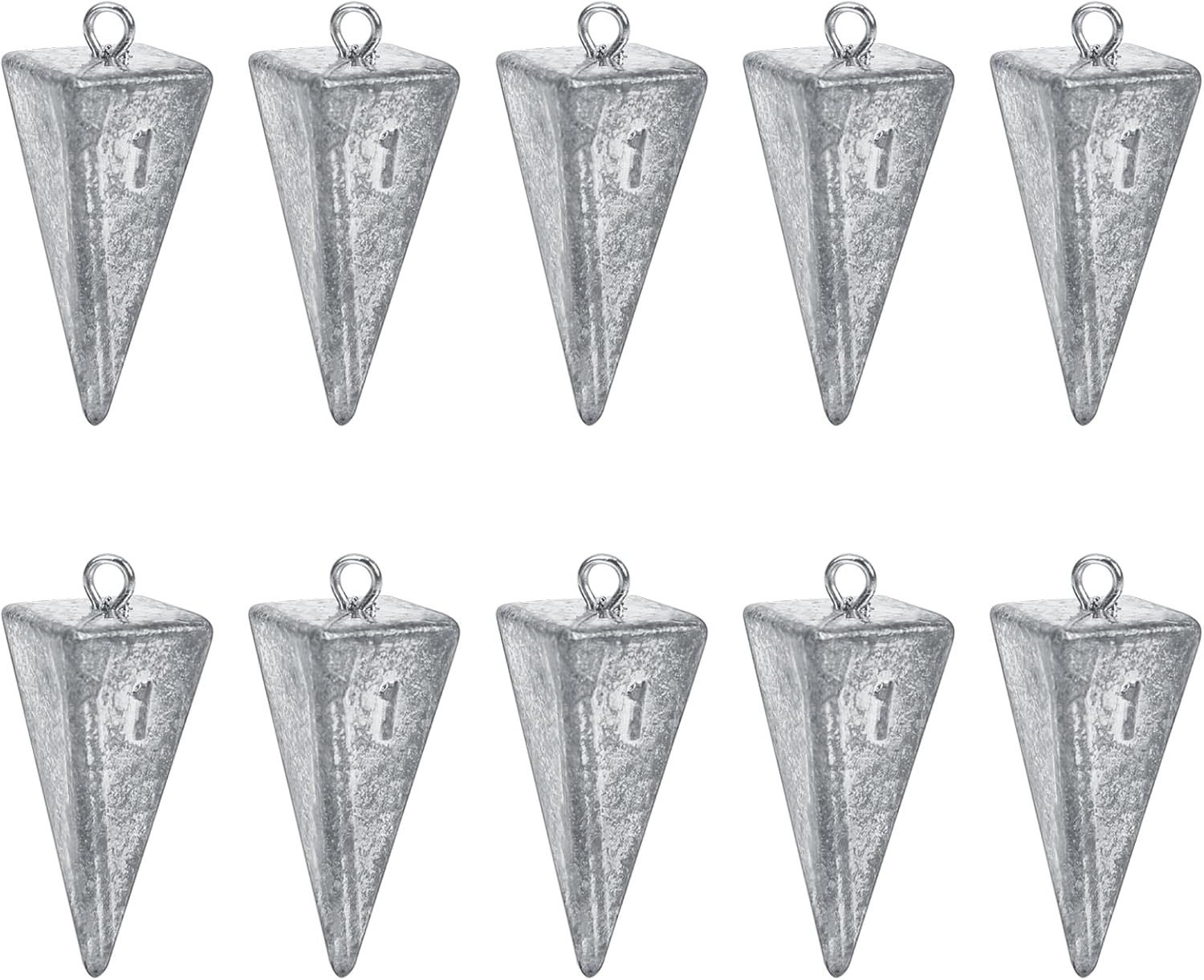 Amazon.com : 10pcs Pyramid Sinkers Fishing Weights Fishing Sinker ...