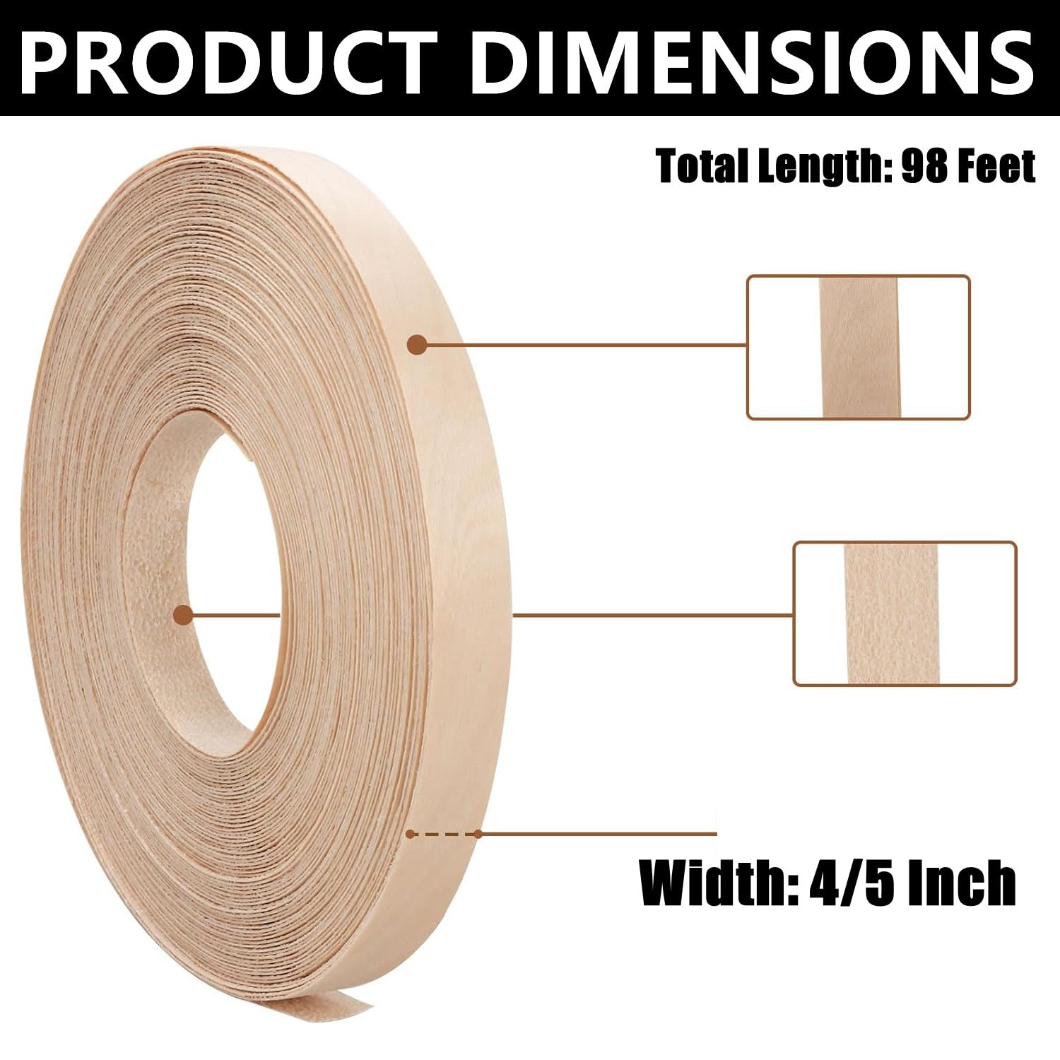 Snapklik.com : Birch Edge Banding, 4/5 Inch X 98ft Roll Of Plywood ...