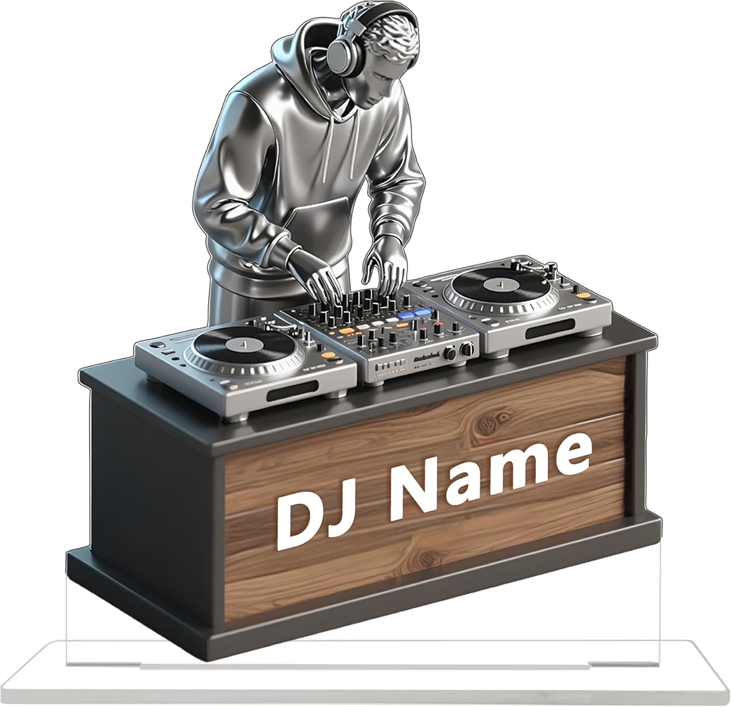 Custom DJ Name Desk Sign - Personalized 2D Flat Acrylic Plaque w ...